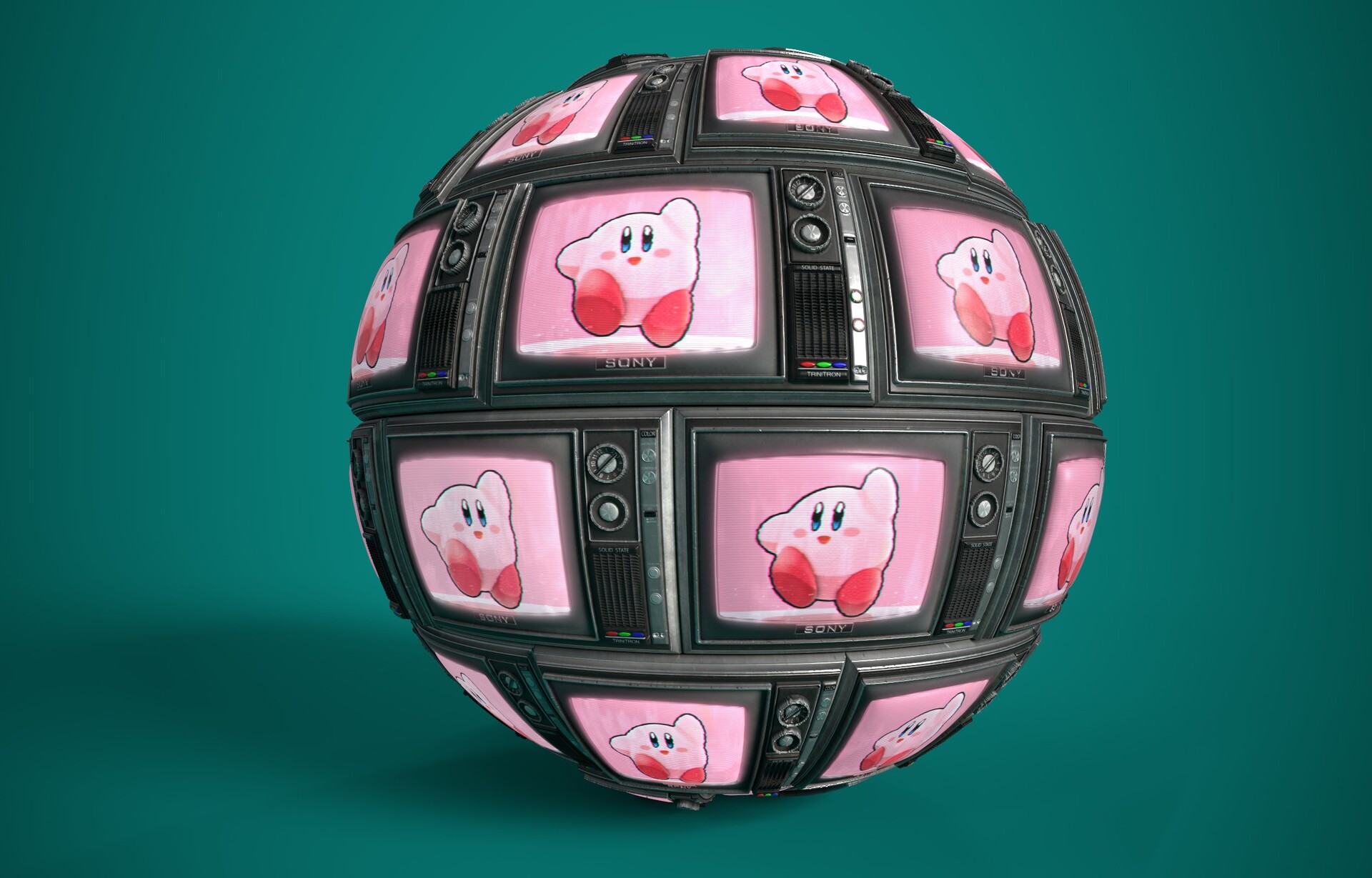 ArtStation - CRT Nostalgia: Kirby's Raymarching Dance in Substance Designer