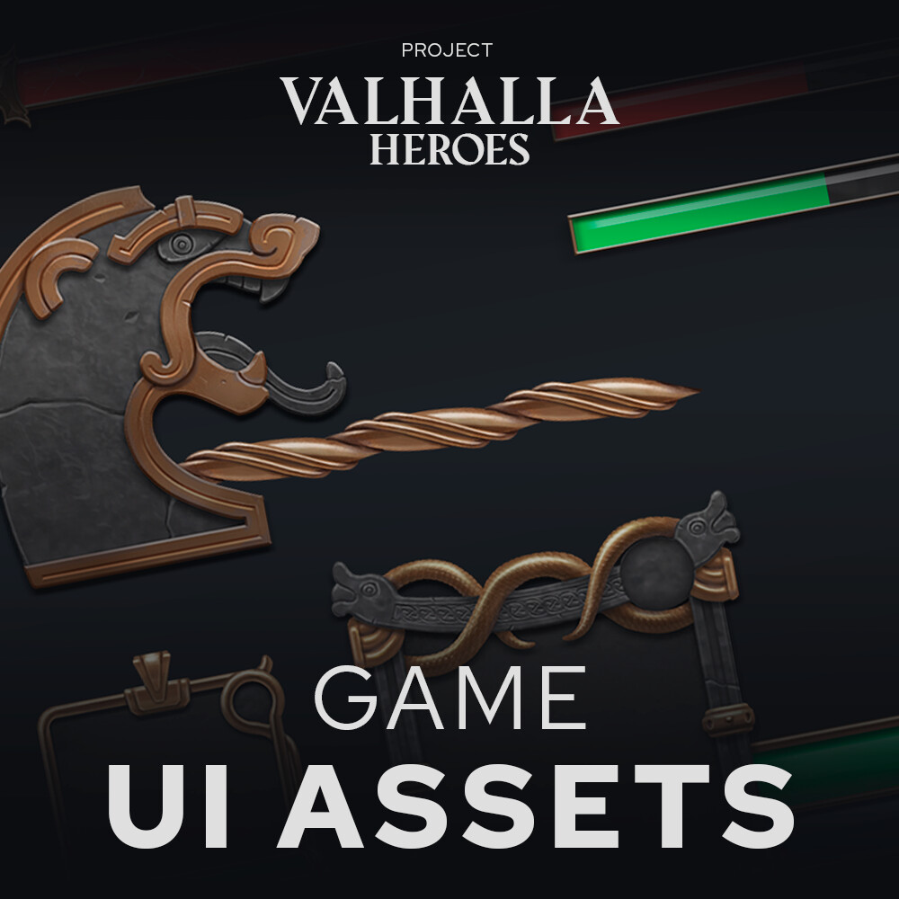 ArtStation - Project Valhalla Heroes – UI Asset Design