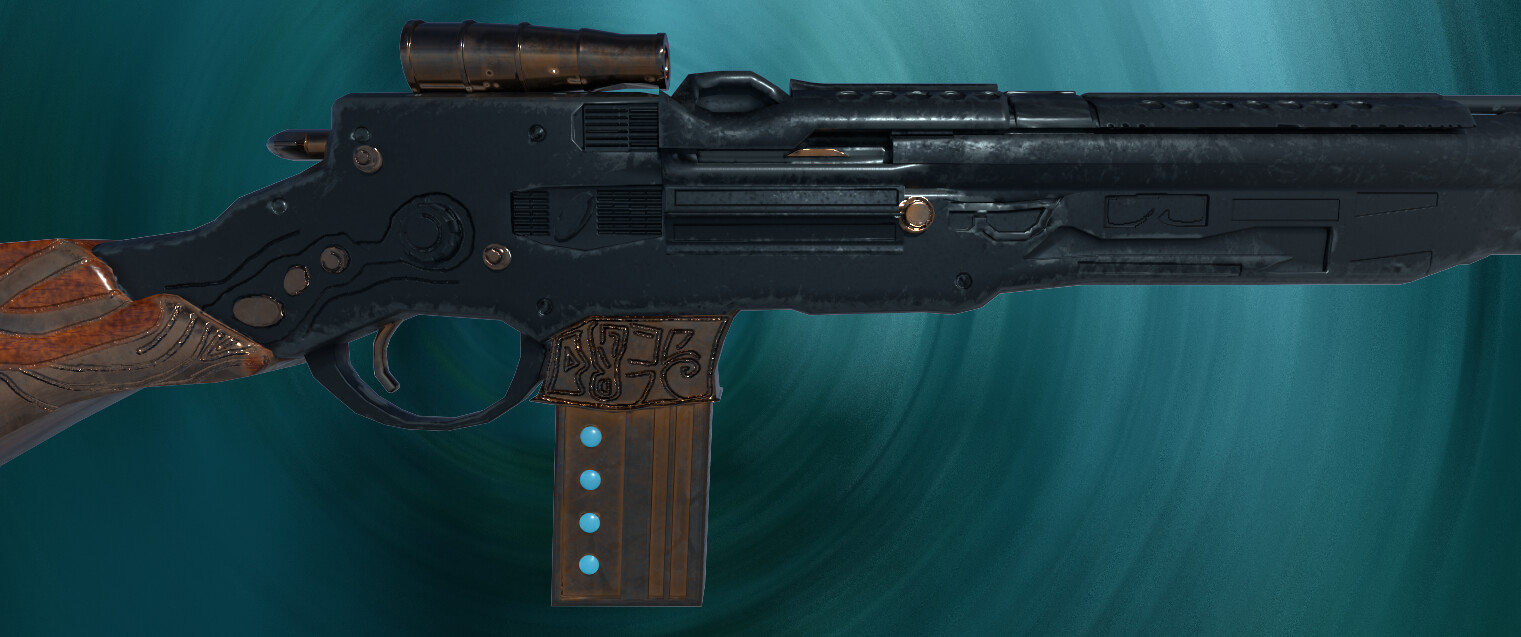 ArtStation - "Shadowbane" Dark Fantasy Rifle