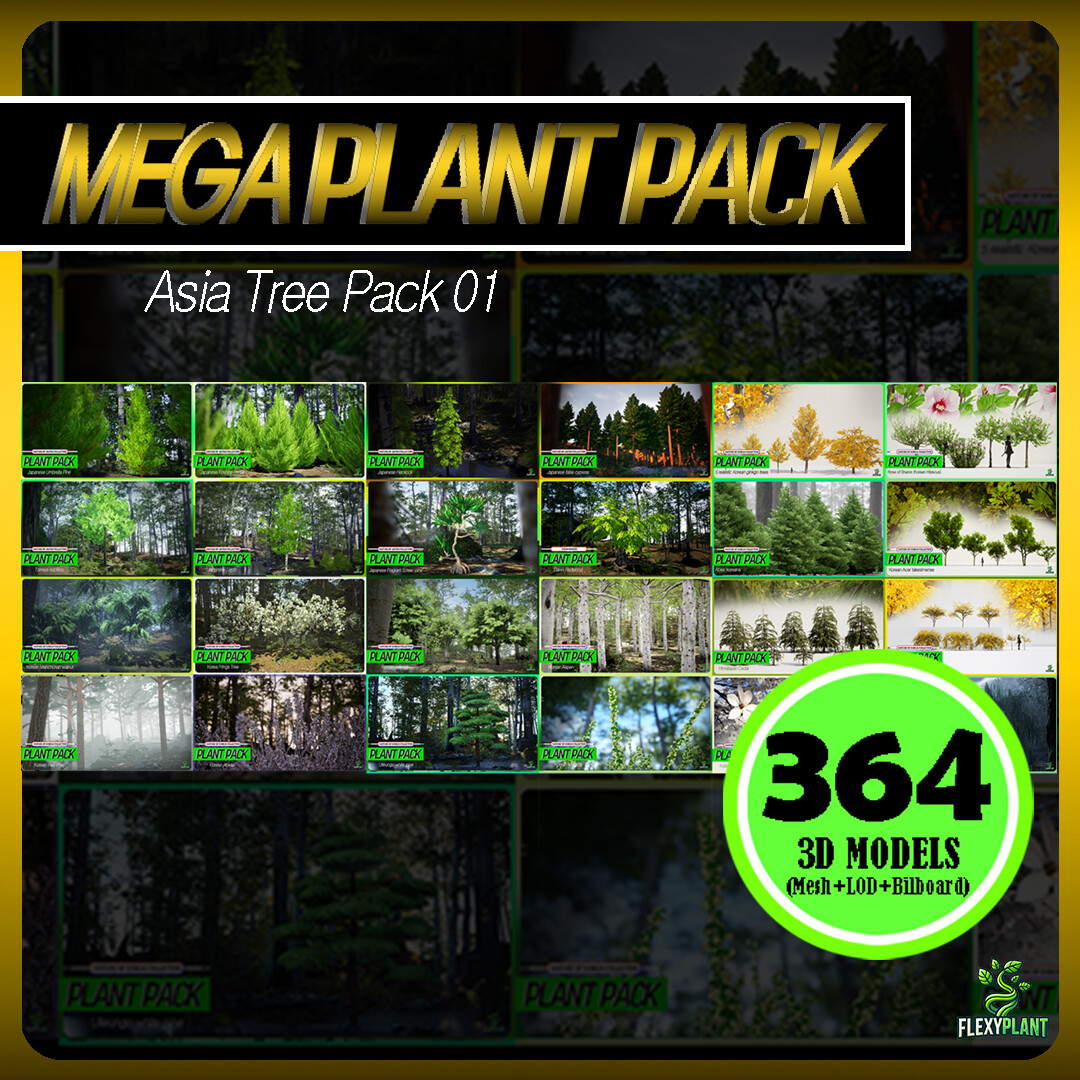 ArtStation - MEGA PLANT PACK - 24 Asia Tree Pack 01