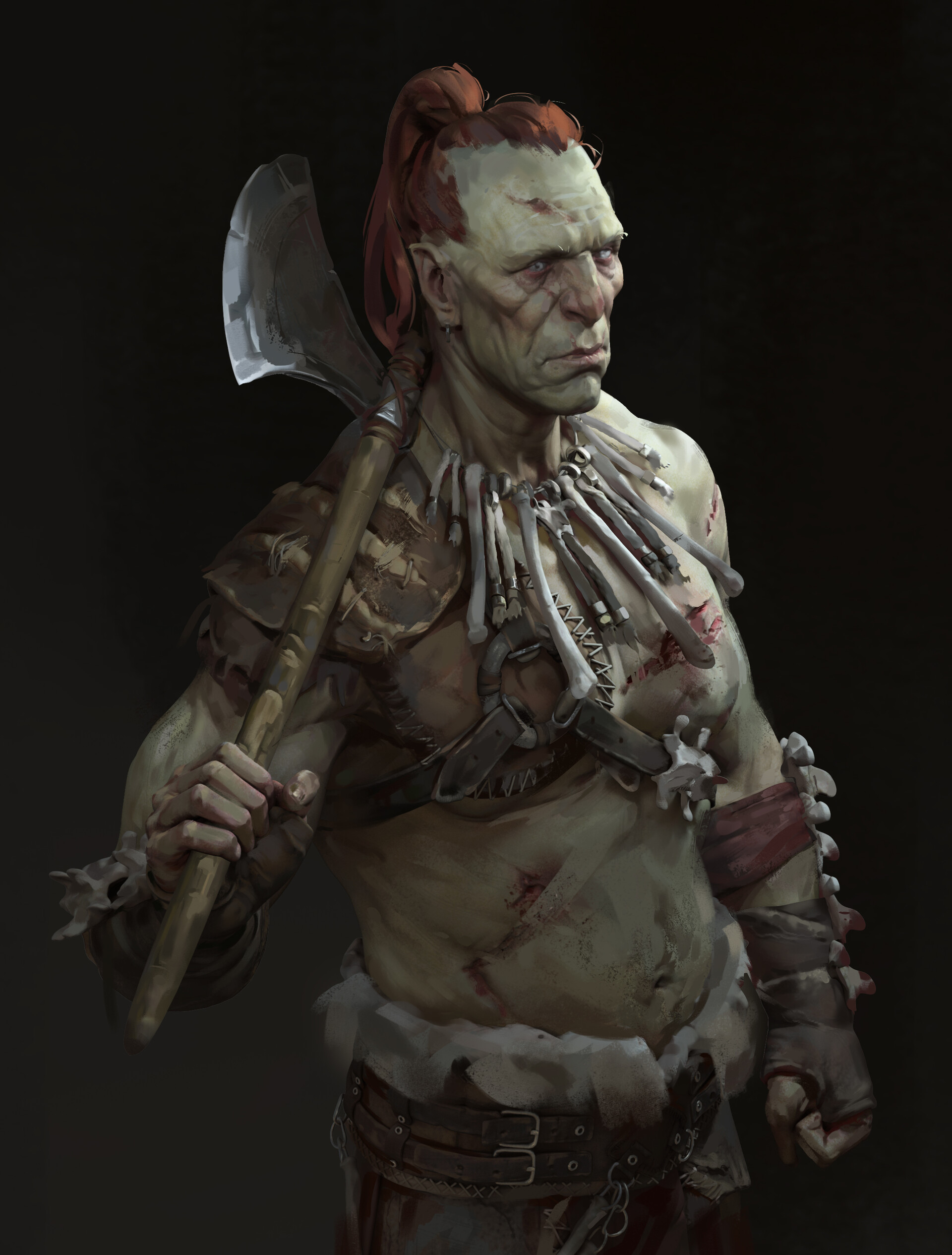 ArtStation - Red-haired orc