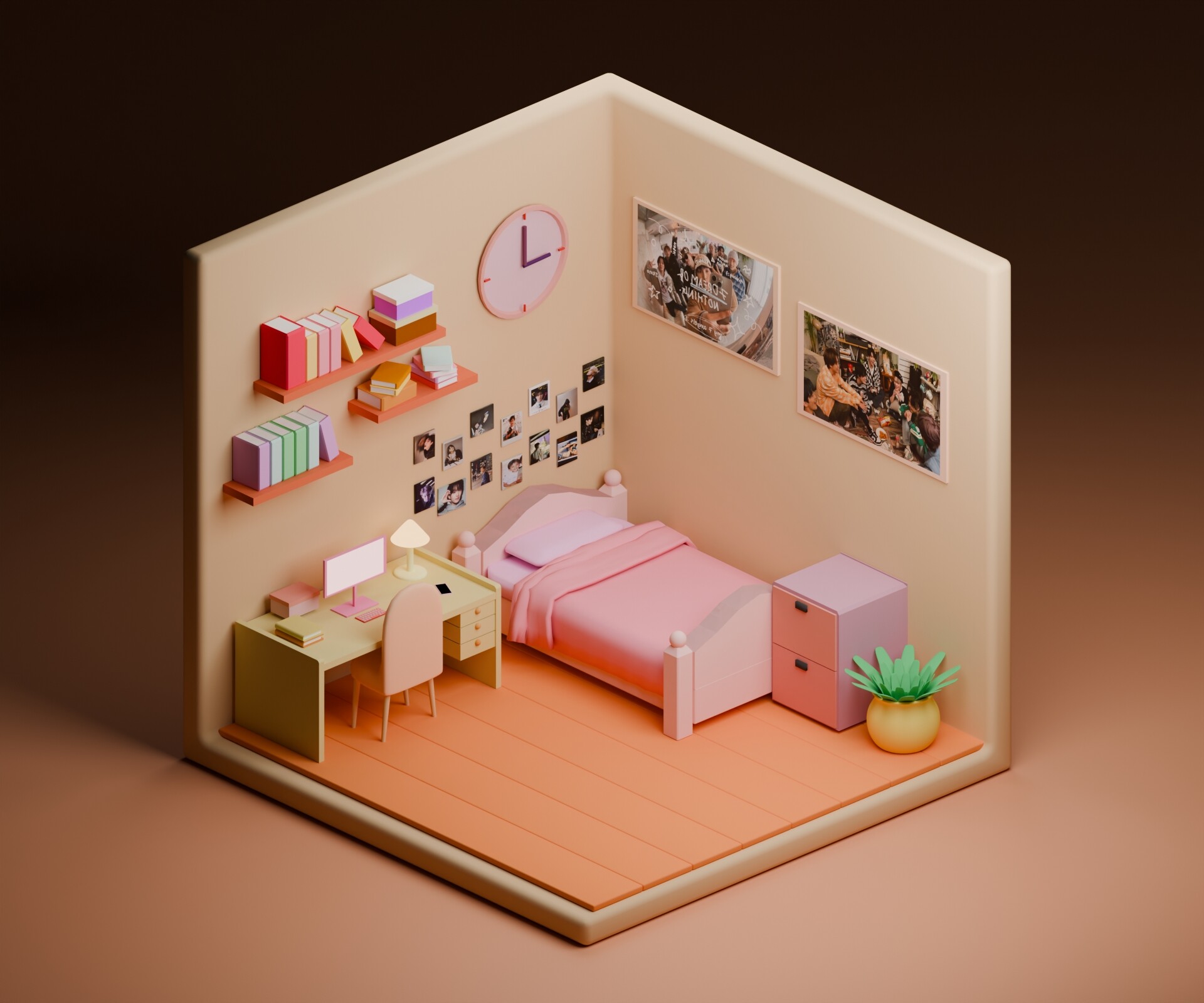 ArtStation - Isometric Bedroom