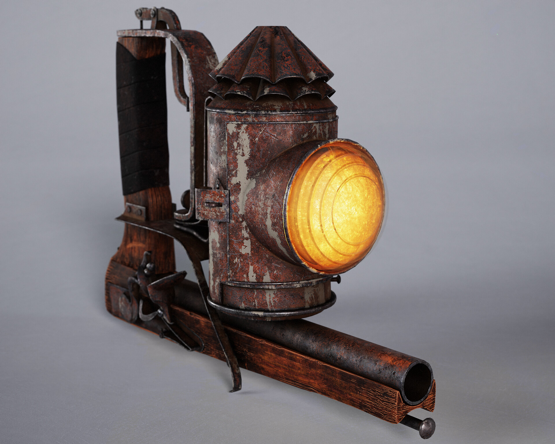 ArtStation - 19th-century-Italian-tactical-pistol-lantern