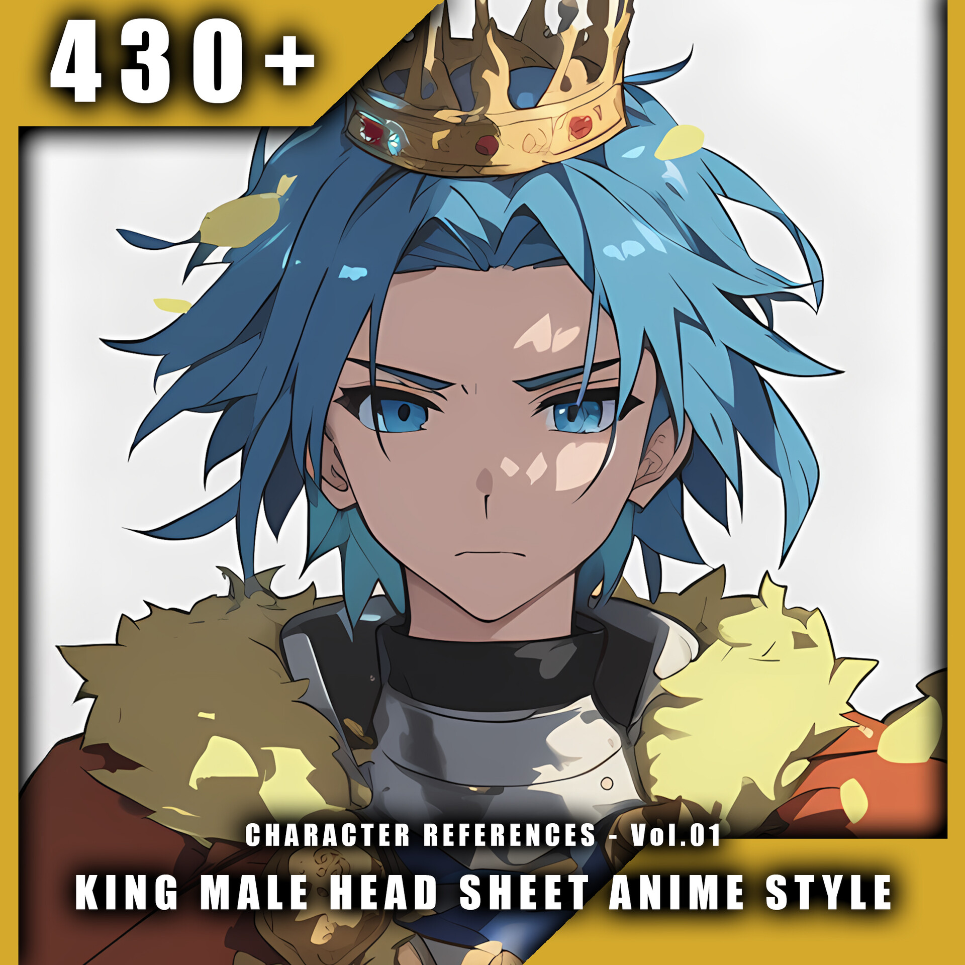 ArtStation - 430+ King Male Head Sheet Anime Style - Character ...