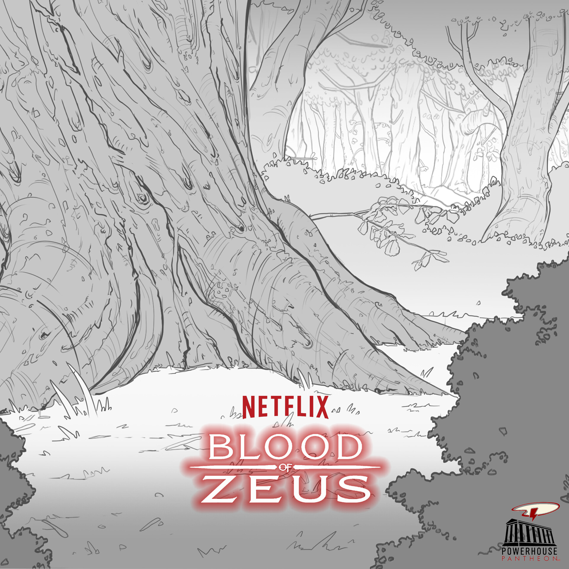 ArtStation - Blood of Zeus - Forest scene layouts