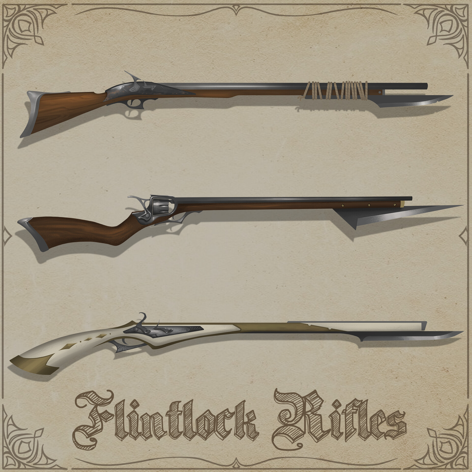 ArtStation - Flintlock Rifle Concepts