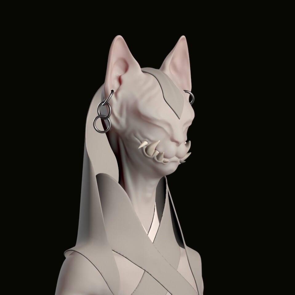 ArtStation - WIP The Eyeless — Cat of Misfortune