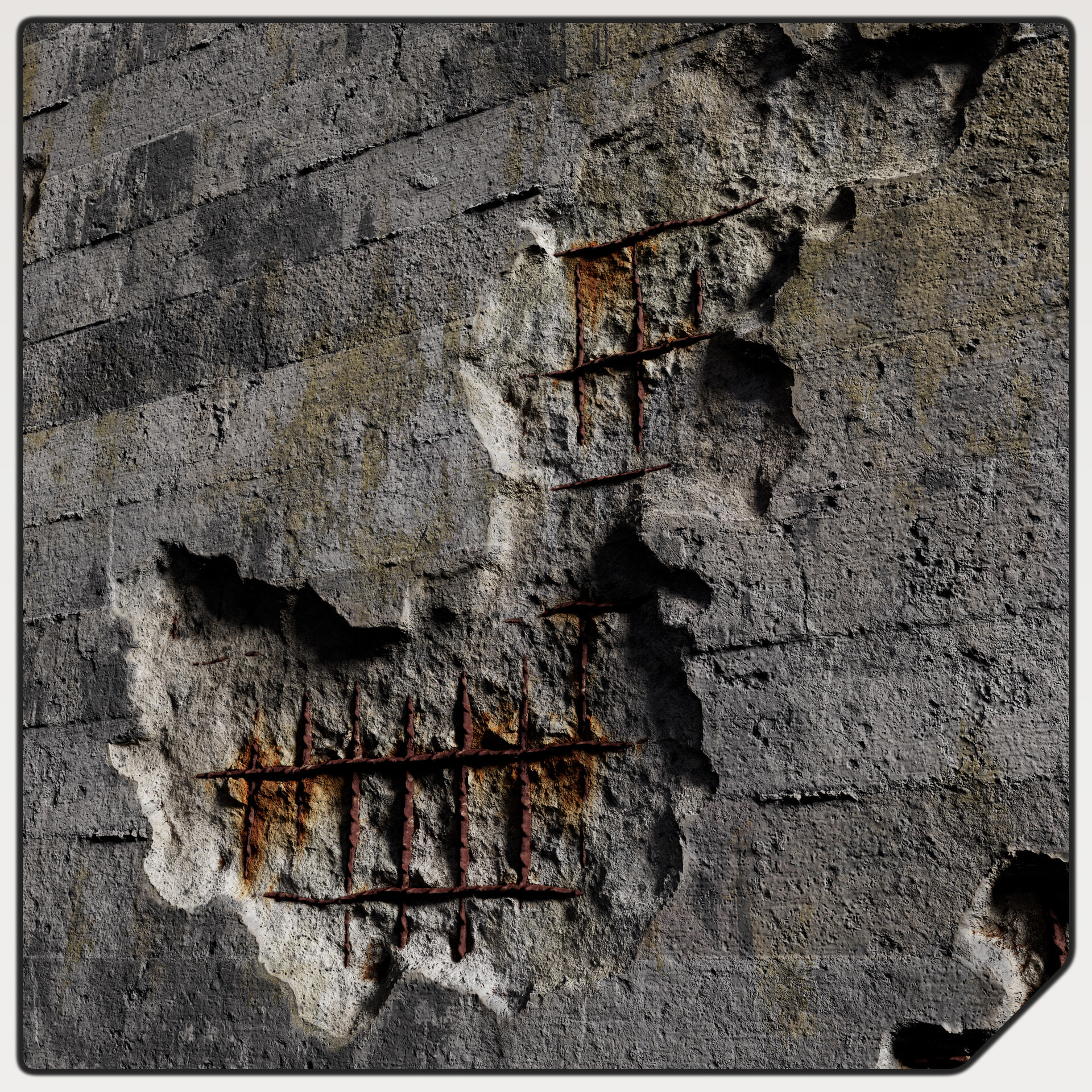 ArtStation - Damaged Concrete Wall with Rebar