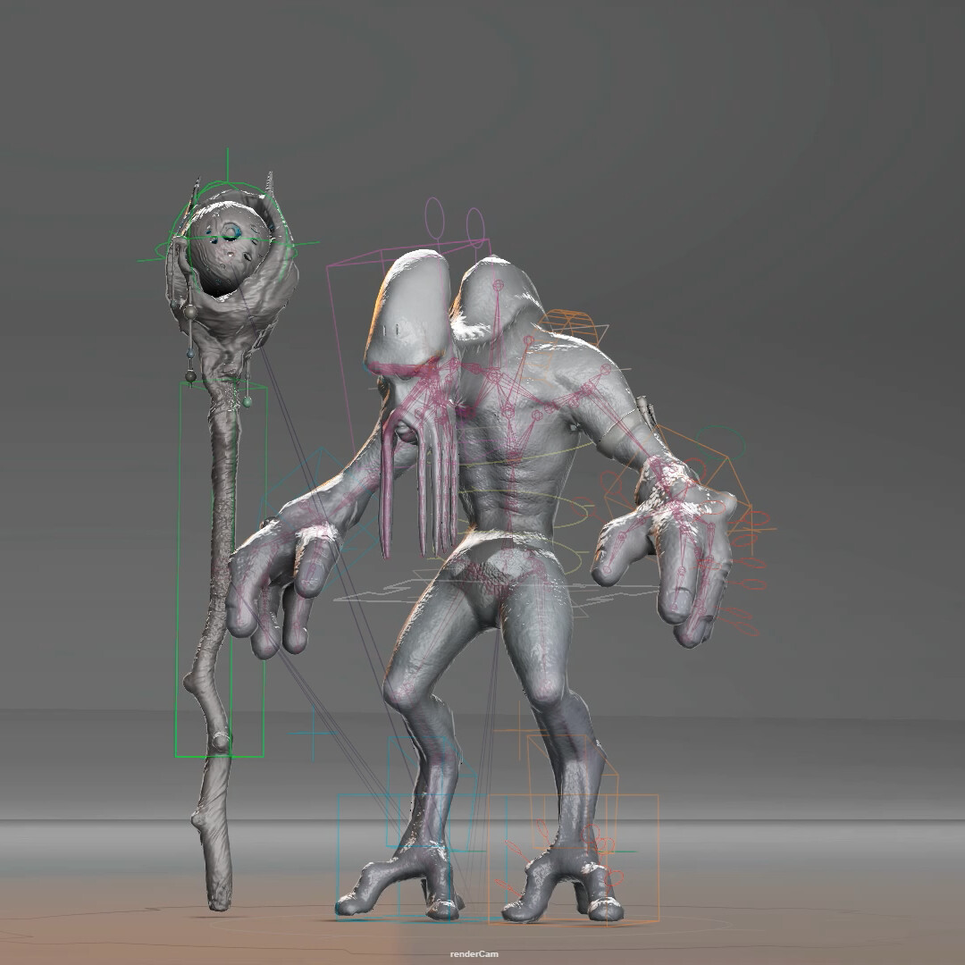 ArtStation - Game-ready Alien Rig