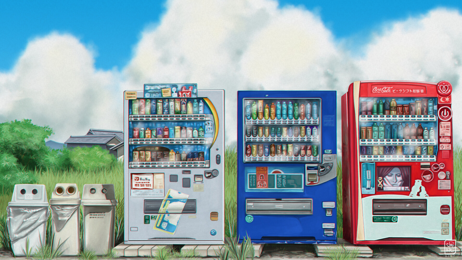 ArtStation - Vending Machines in the Countryside | Painting Study