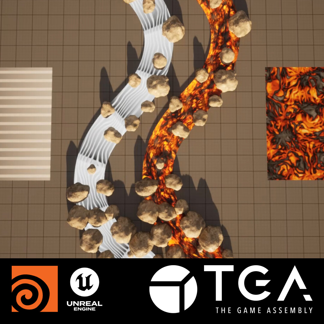ArtStation - Lava Flowmap With Obstacles
