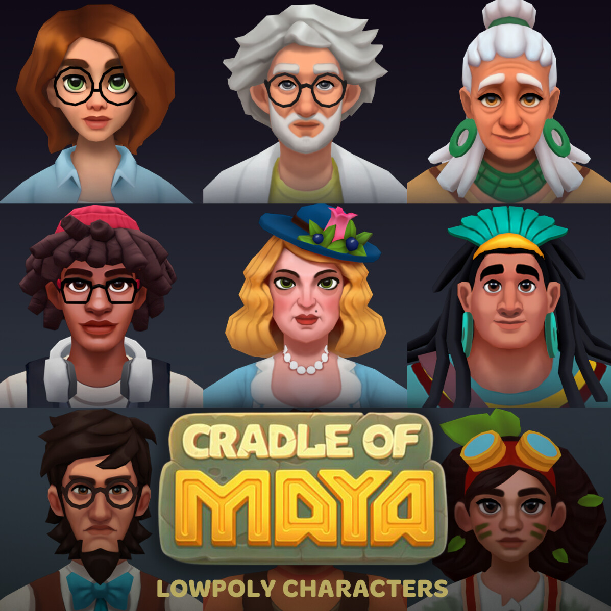 ArtStation - Cradle Of Maya: Lowpoly Characters