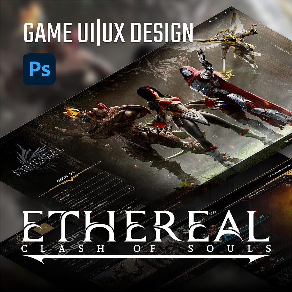 ArtStation - ETHEREAL CLASH OF SOULS - UI|UX Design