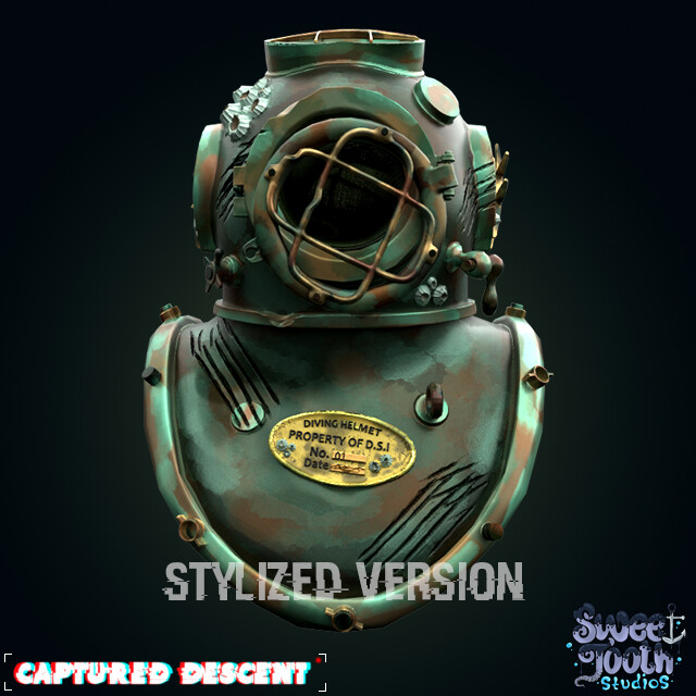 ArtStation - Stylized 90's Broken Diver Helmet 3D Model - University ...