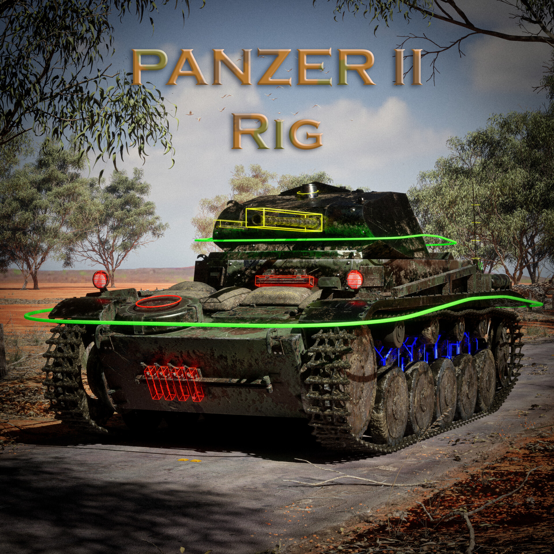 ArtStation - Dynamic Panzer II Tank Rig
