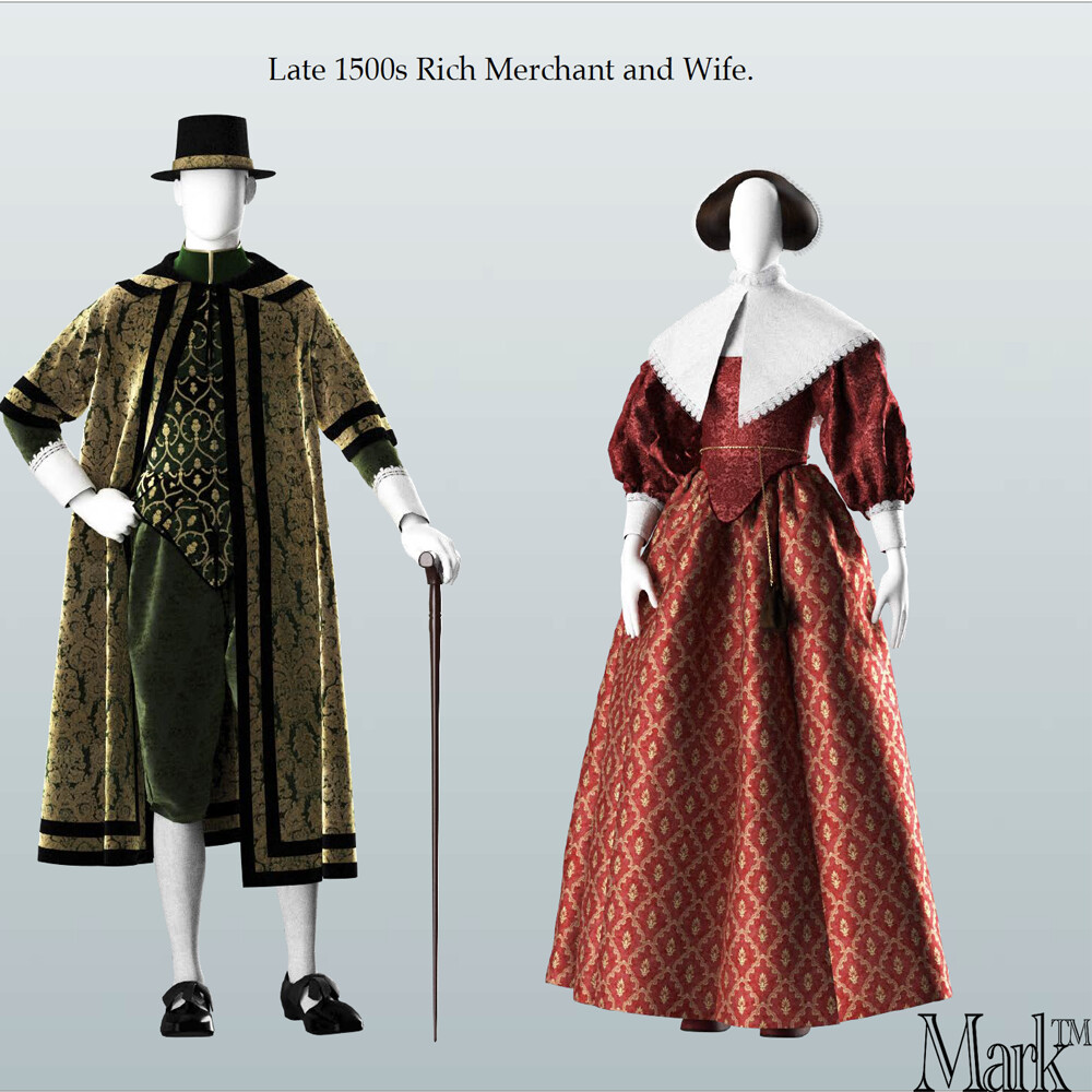 ArtStation - Late 1500s Rich Merchant and Wife