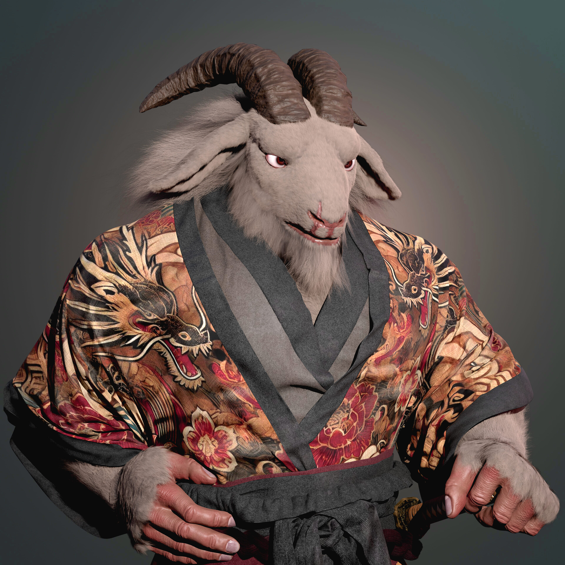 ArtStation - Samurai Goatman