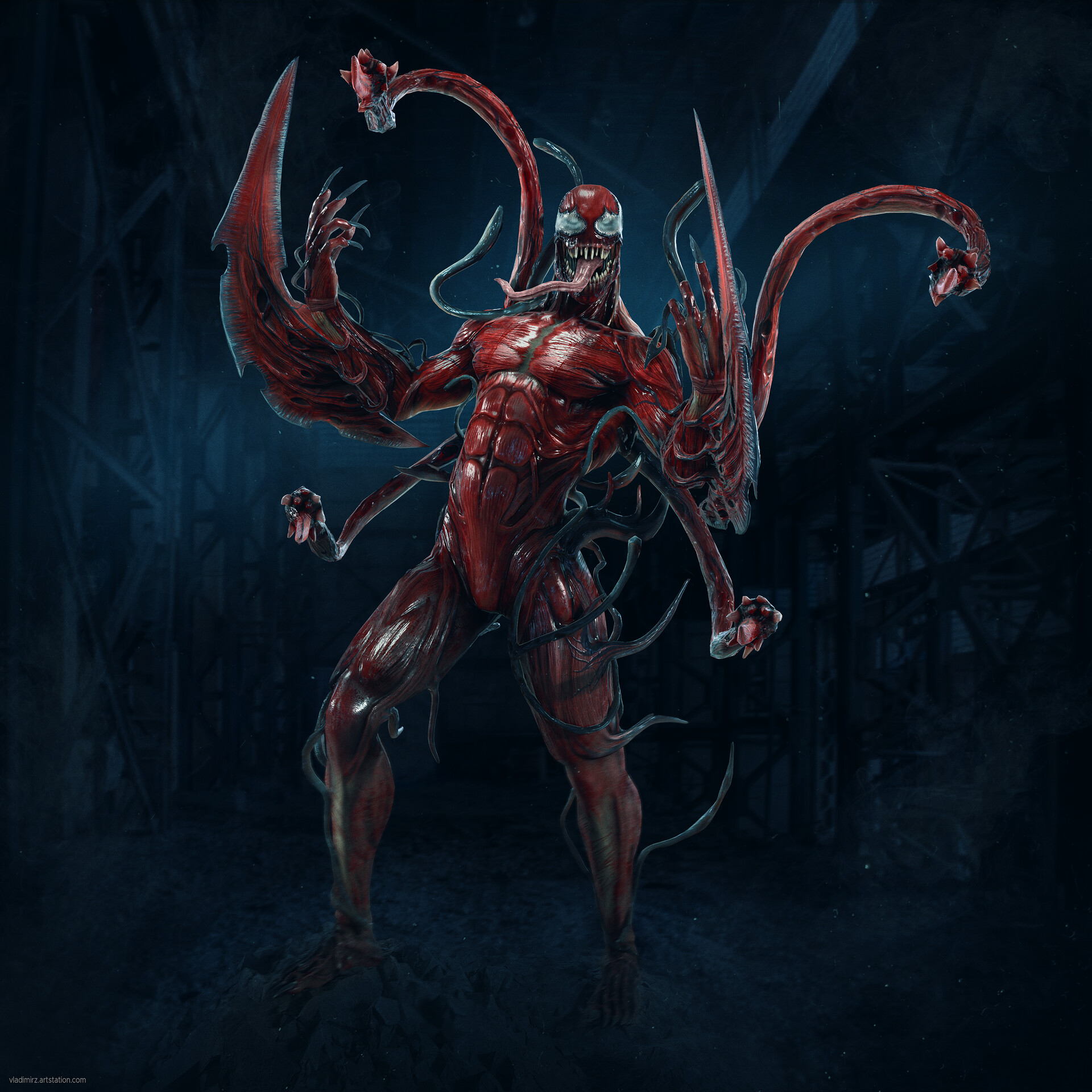 ArtStation - Just another red symbiote (lowpoly, game ready) NO AI