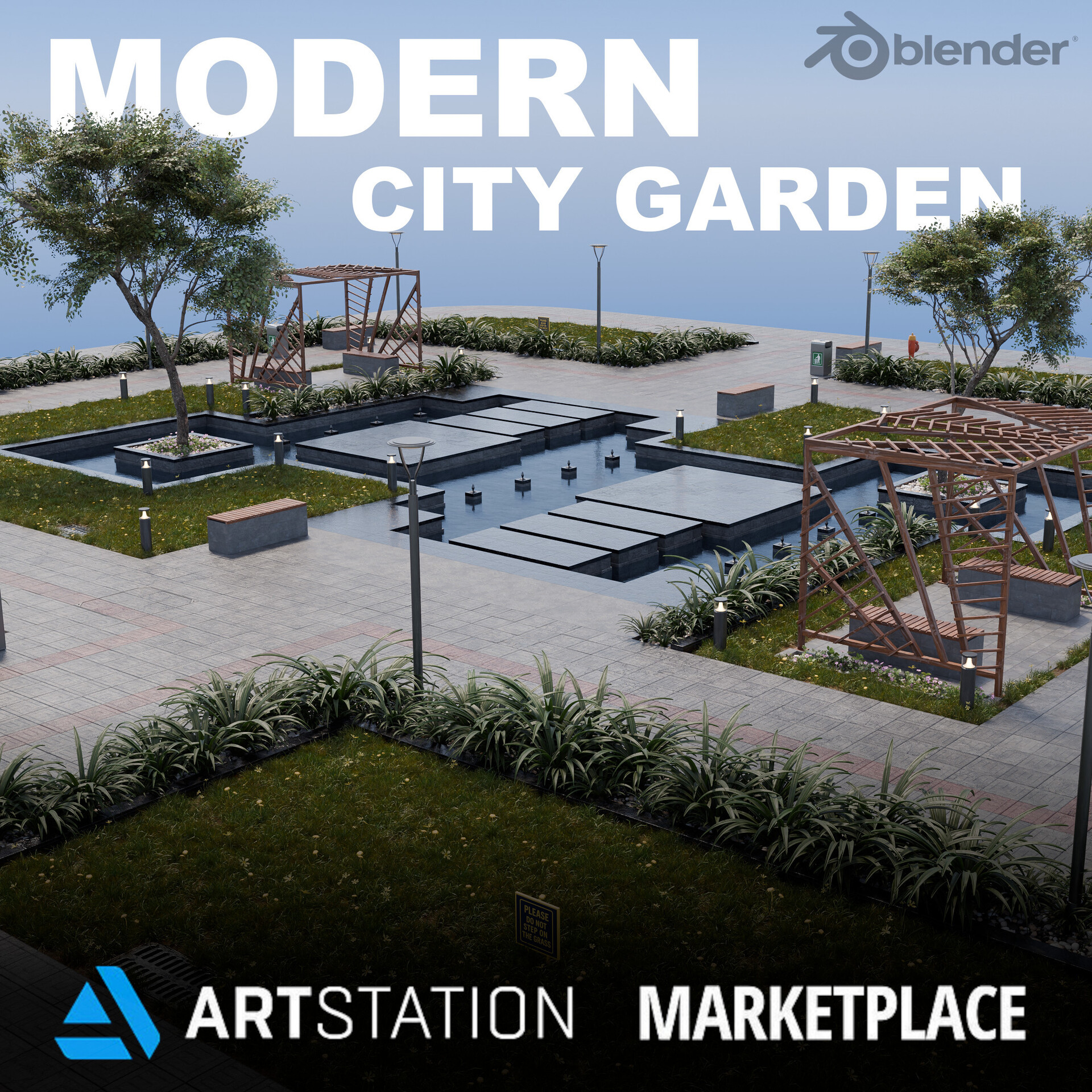 ArtStation - Modern City Garden / Park