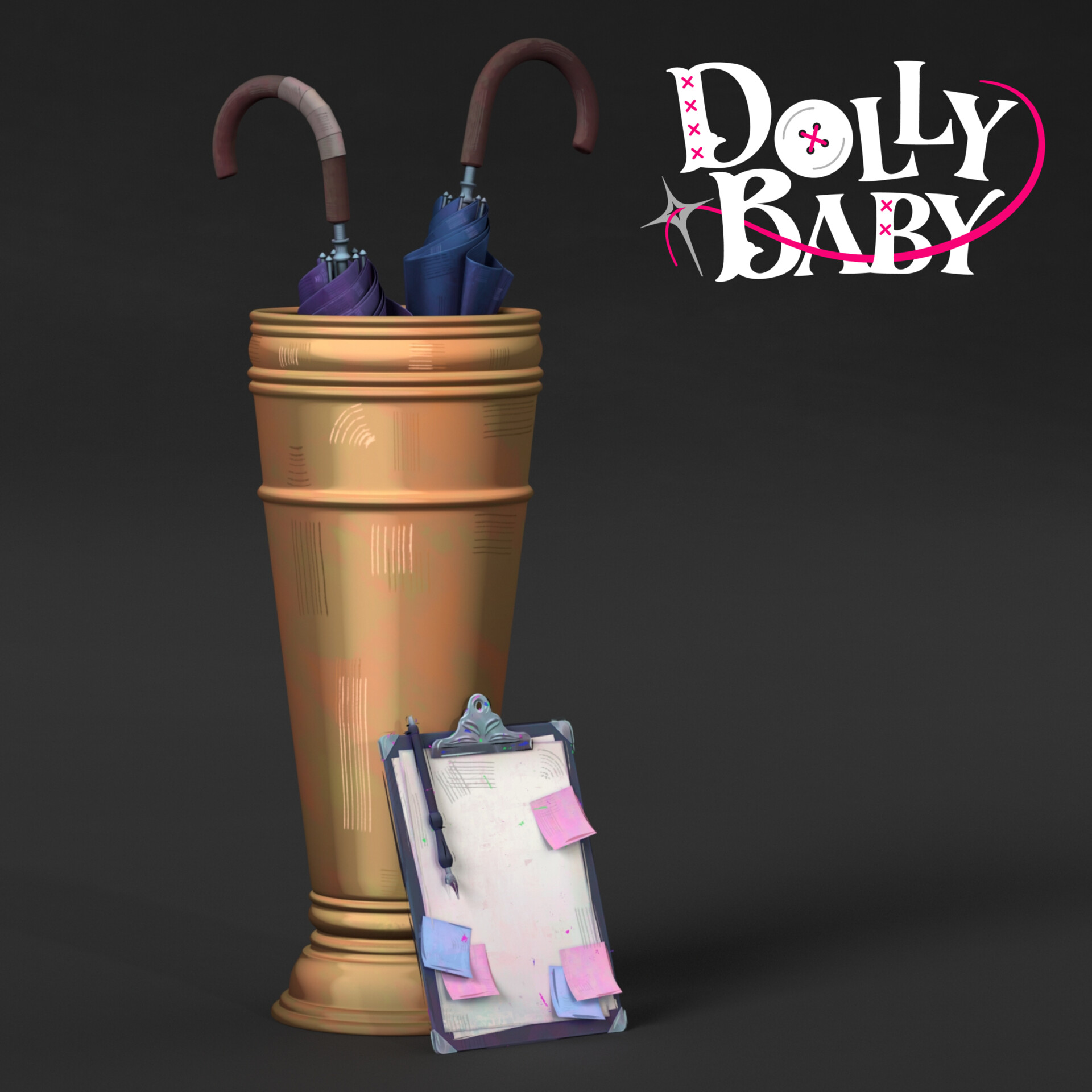 ArtStation - Umbrella Holder and Clipboard (Dolly Baby)