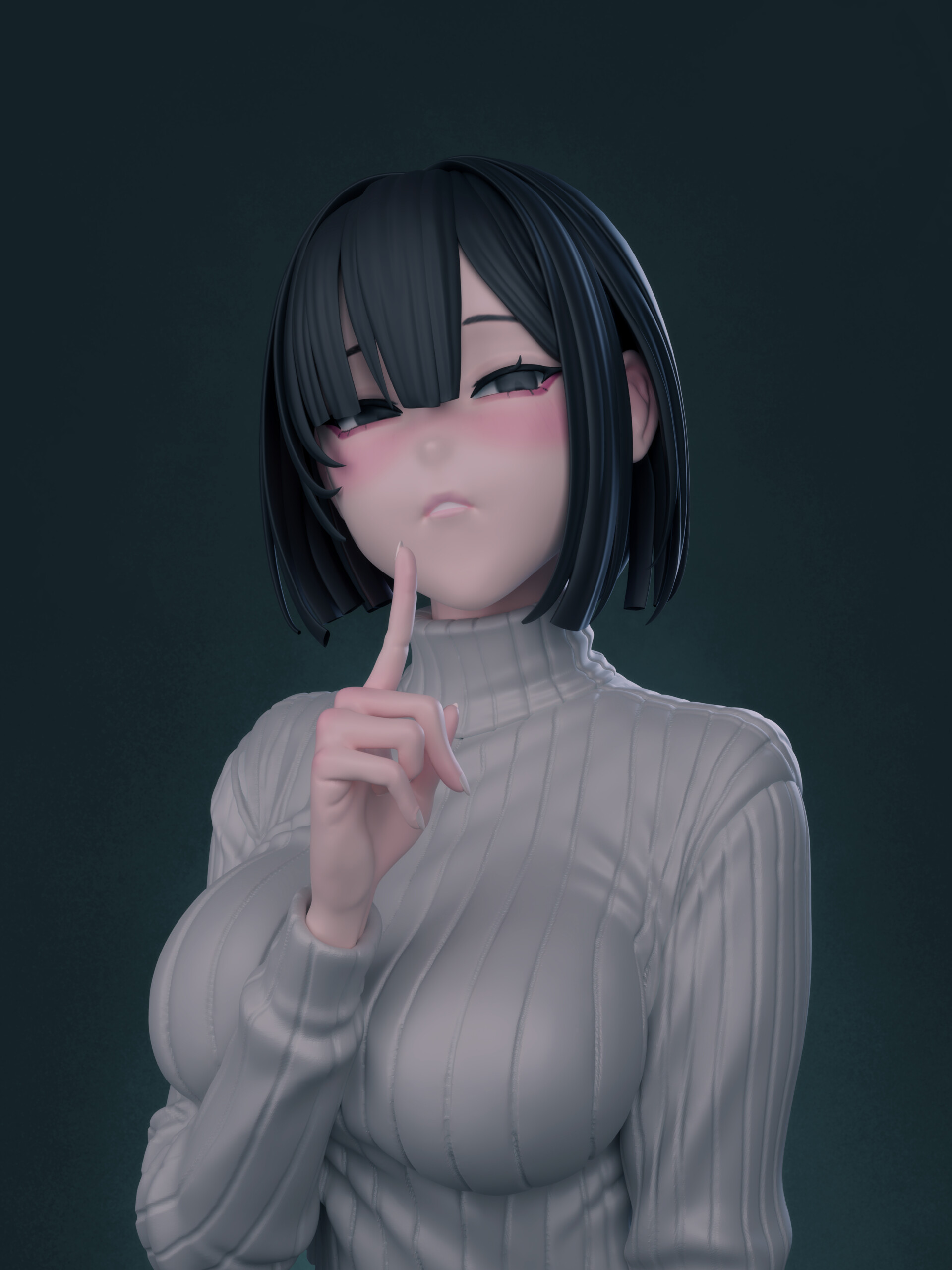 ArtStation - Thinking Girl - Practice Sculpt