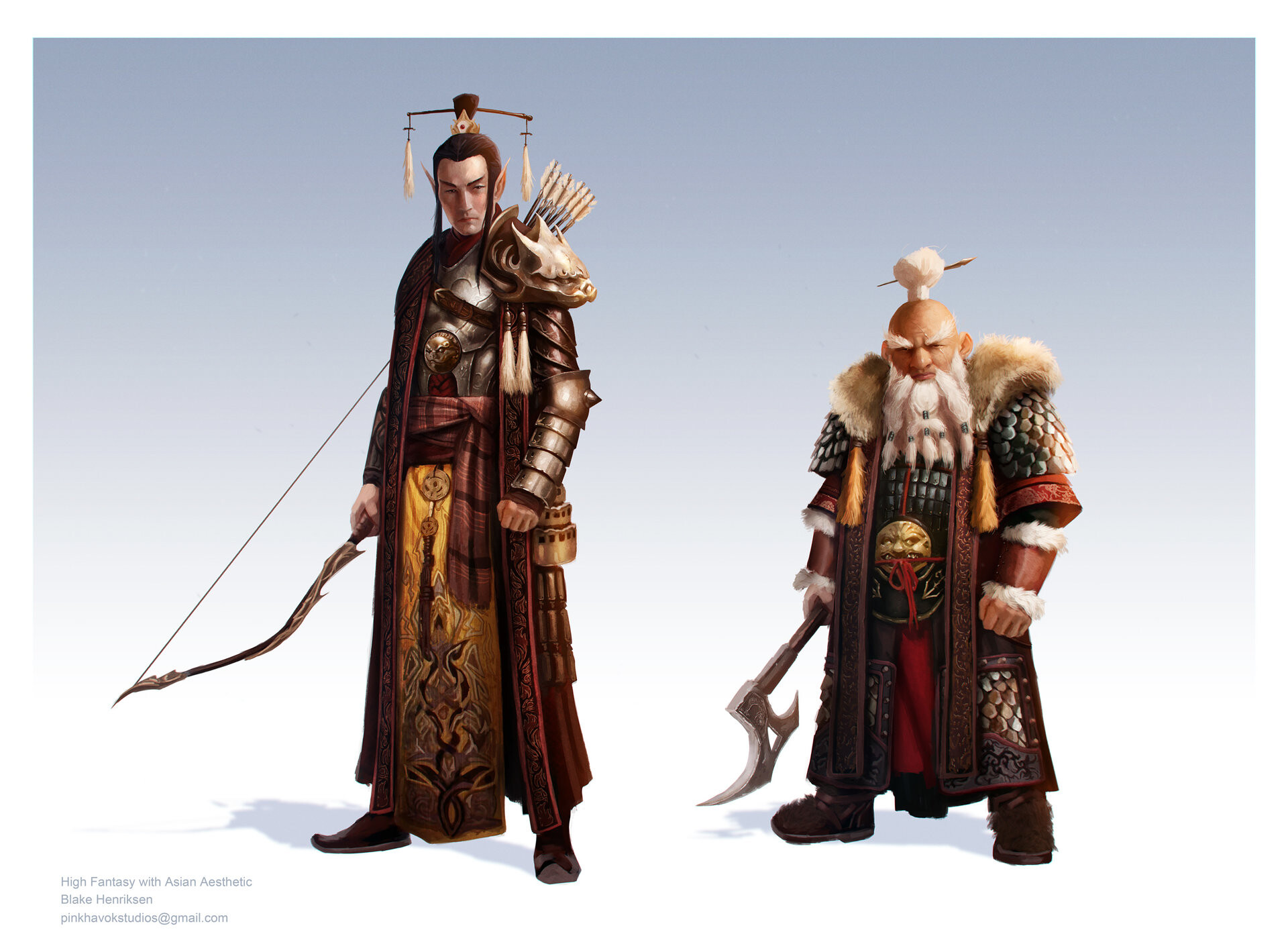 ArtStation - High Fantasy Elf and Dwarf with Asian Aesthetic