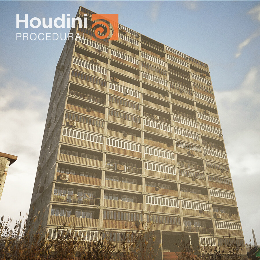 ArtStation - Procedural Building Setup "Brezhnevka 68" [Houdini]