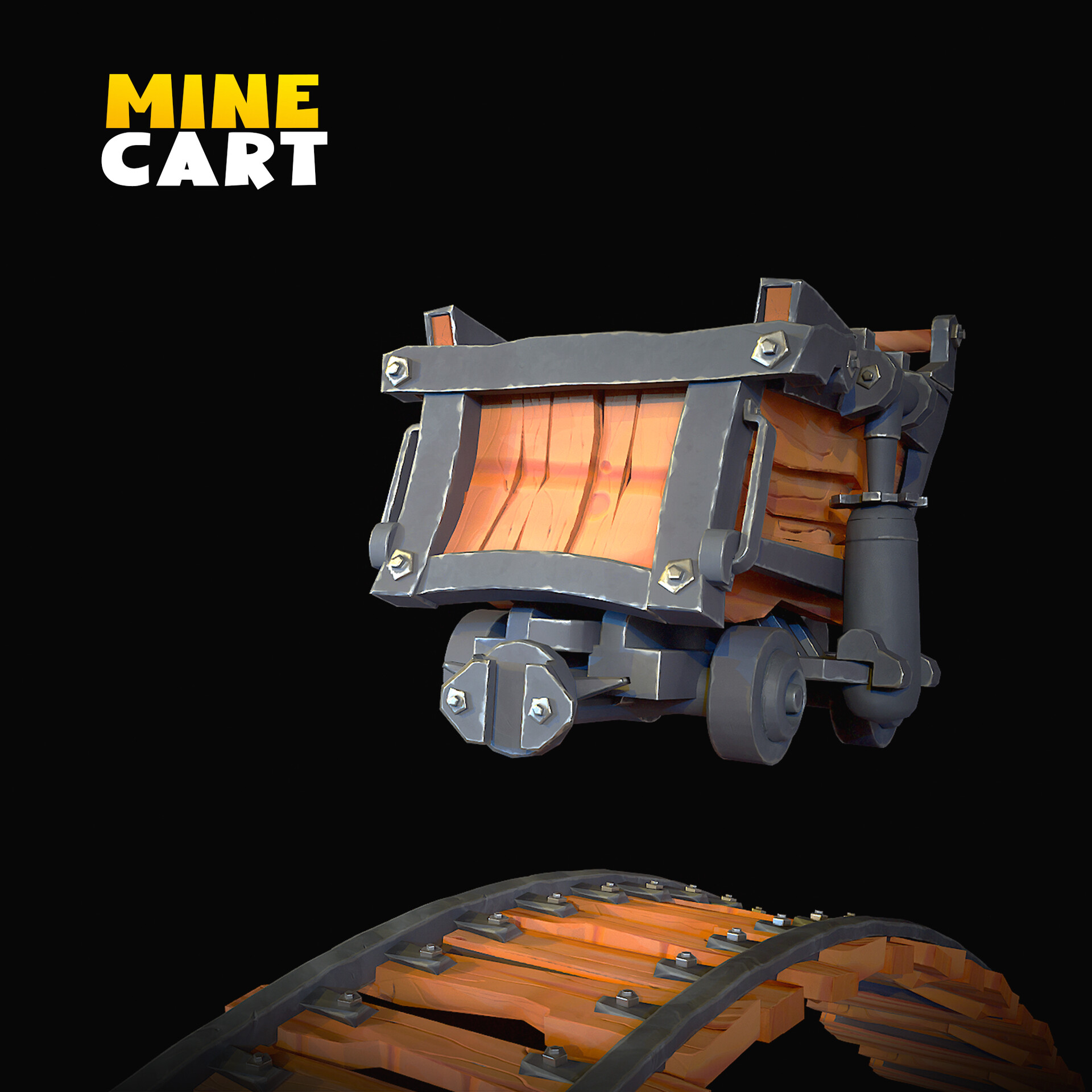ArtStation - Stylized Mine Cart