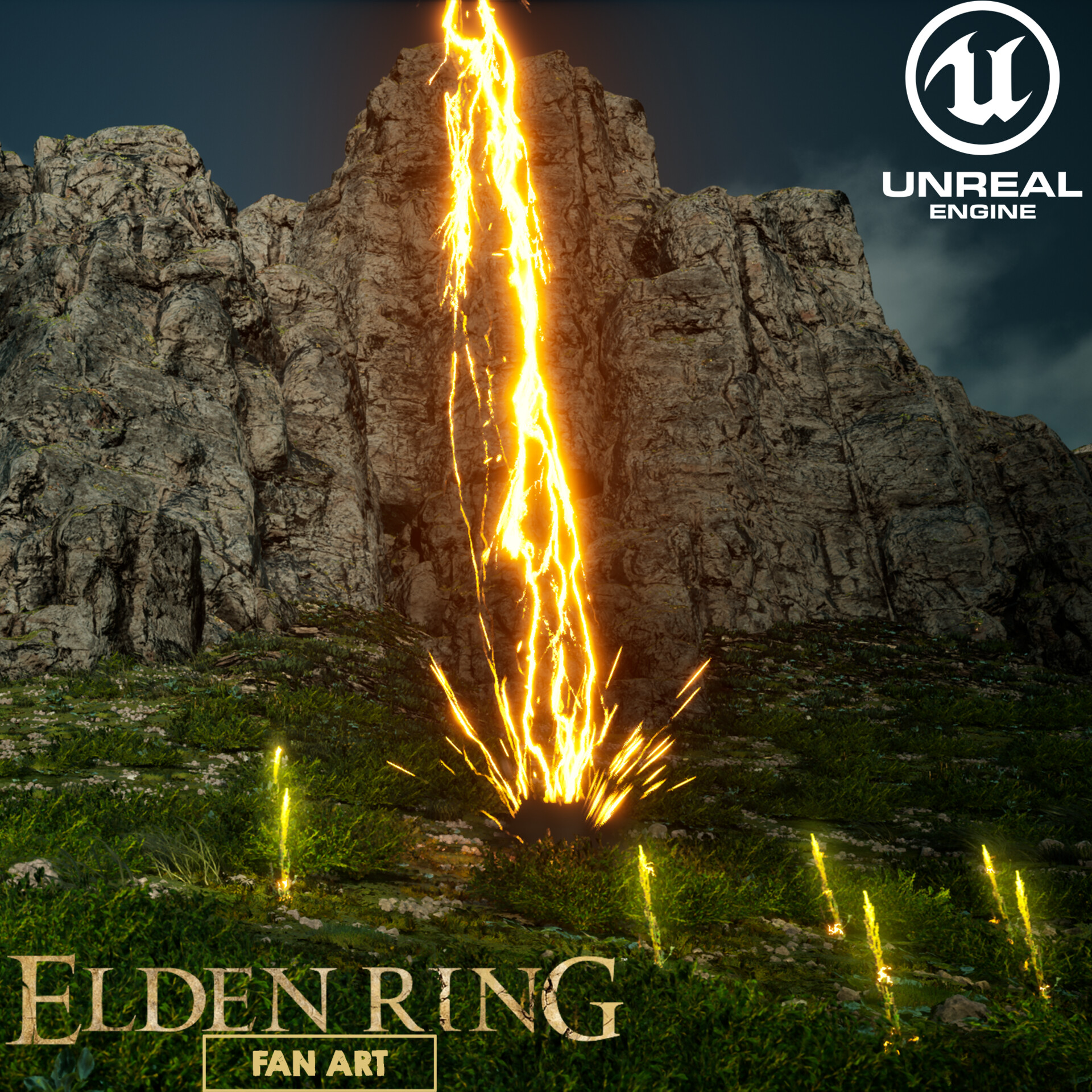 ArtStation - Field of Thunder Flowers