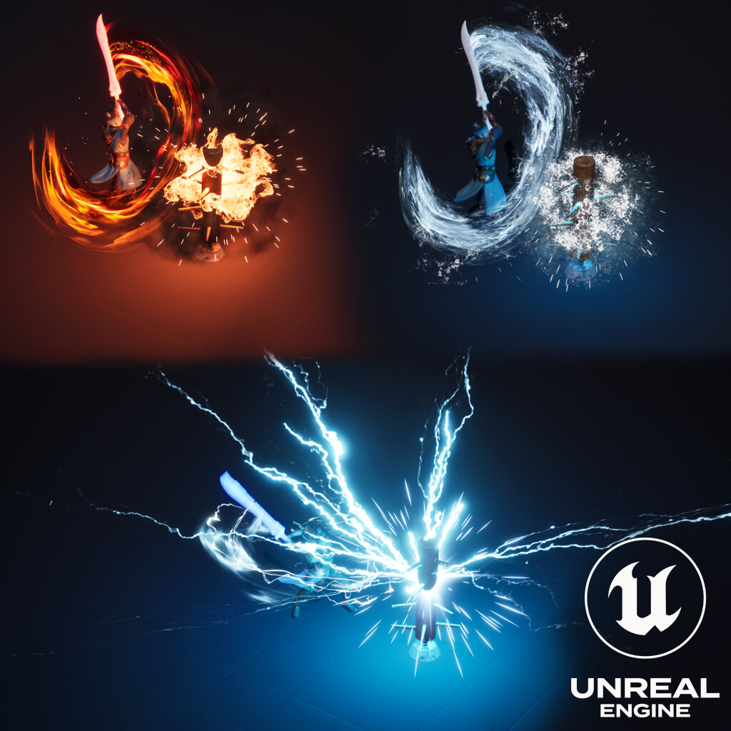 ArtStation - Elemental Sword Slash FX