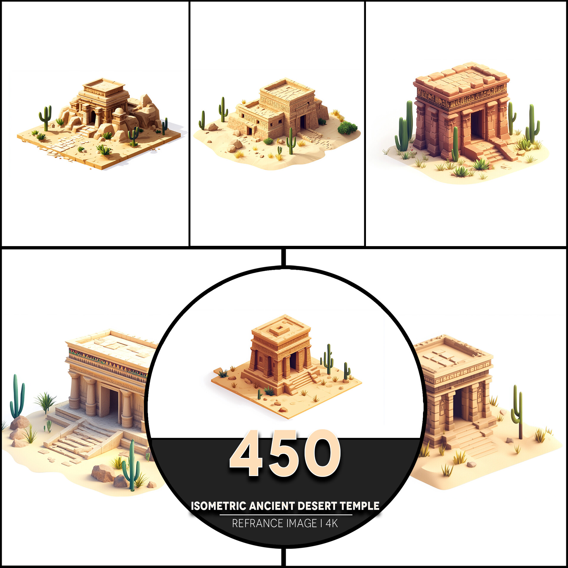 ArtStation - Isometric Ancient Desert Temple 4K Reference/Concept Images