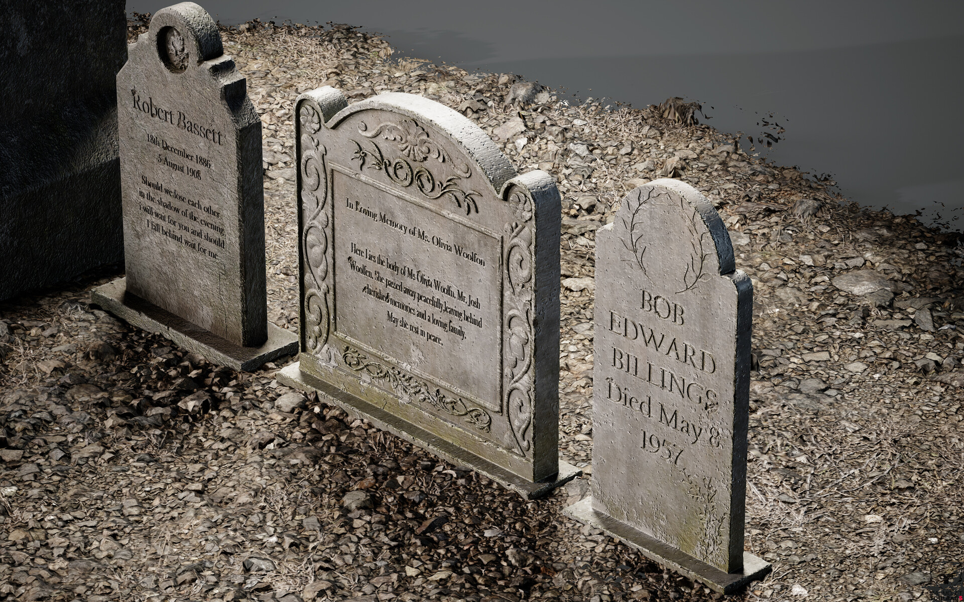 ArtStation - Modular Nanite Grave Stone prop - Breakdown