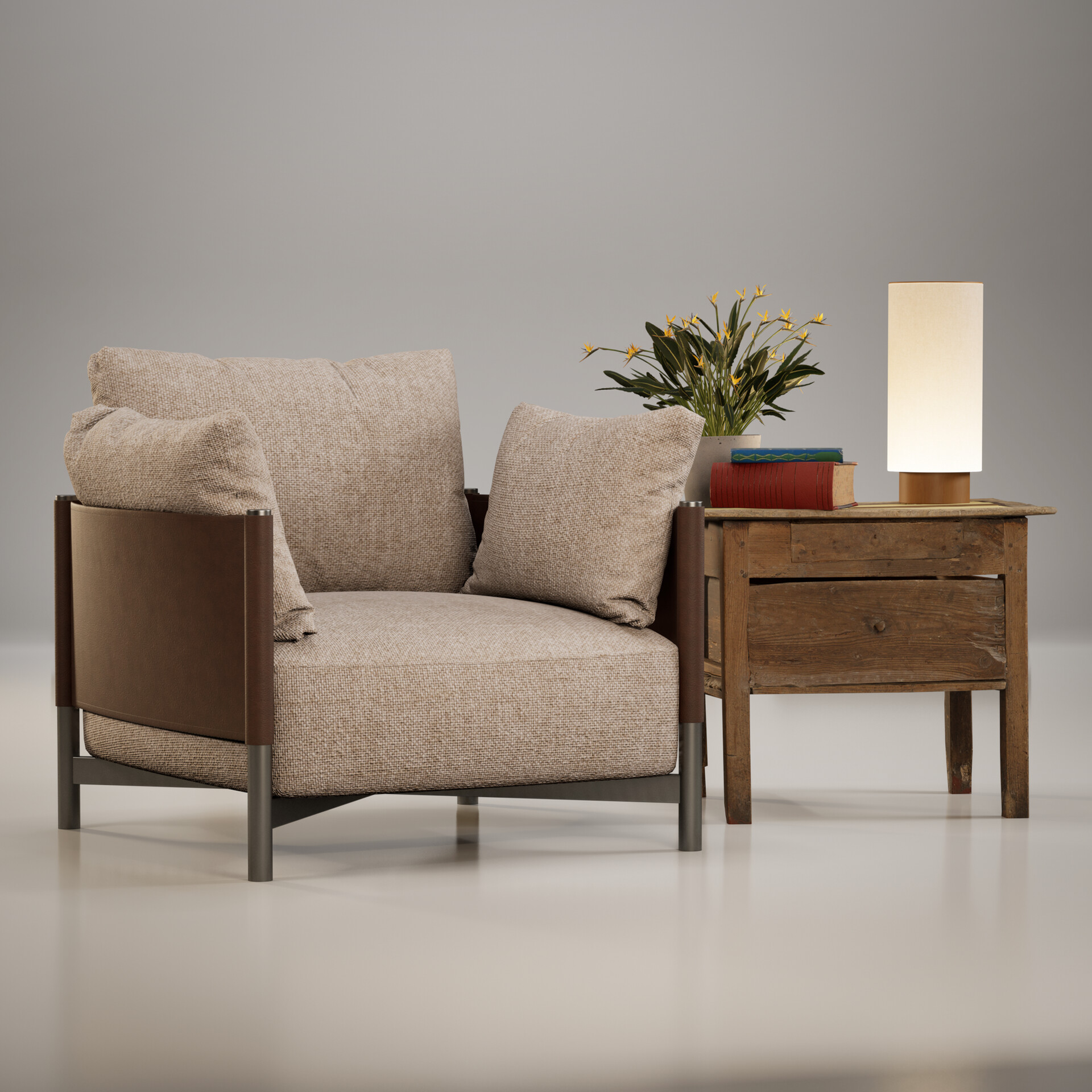 Simon Murray - Armchair Duo – Leather & Upholstery Visualization