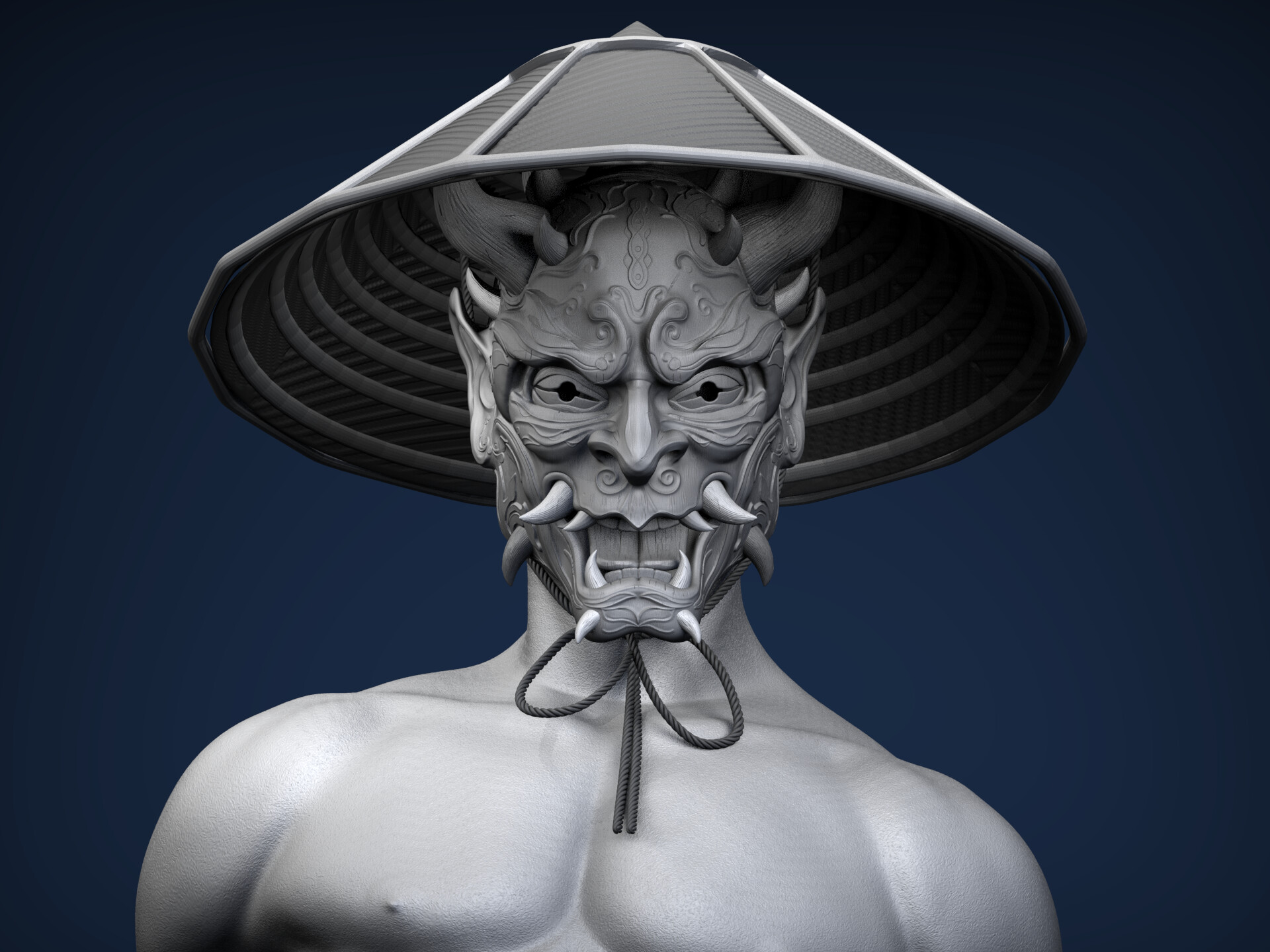 ArtStation - Oni samurai sculpt