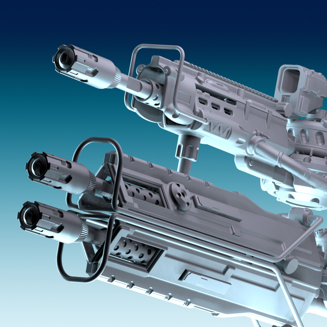 ArtStation - Sci-Fi Machine Gun Plasticity