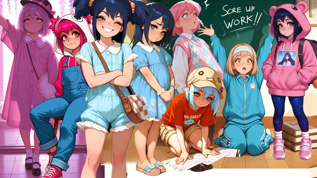 ArtStation - 525 American Cartoon Style Children Fashion Outfit ...