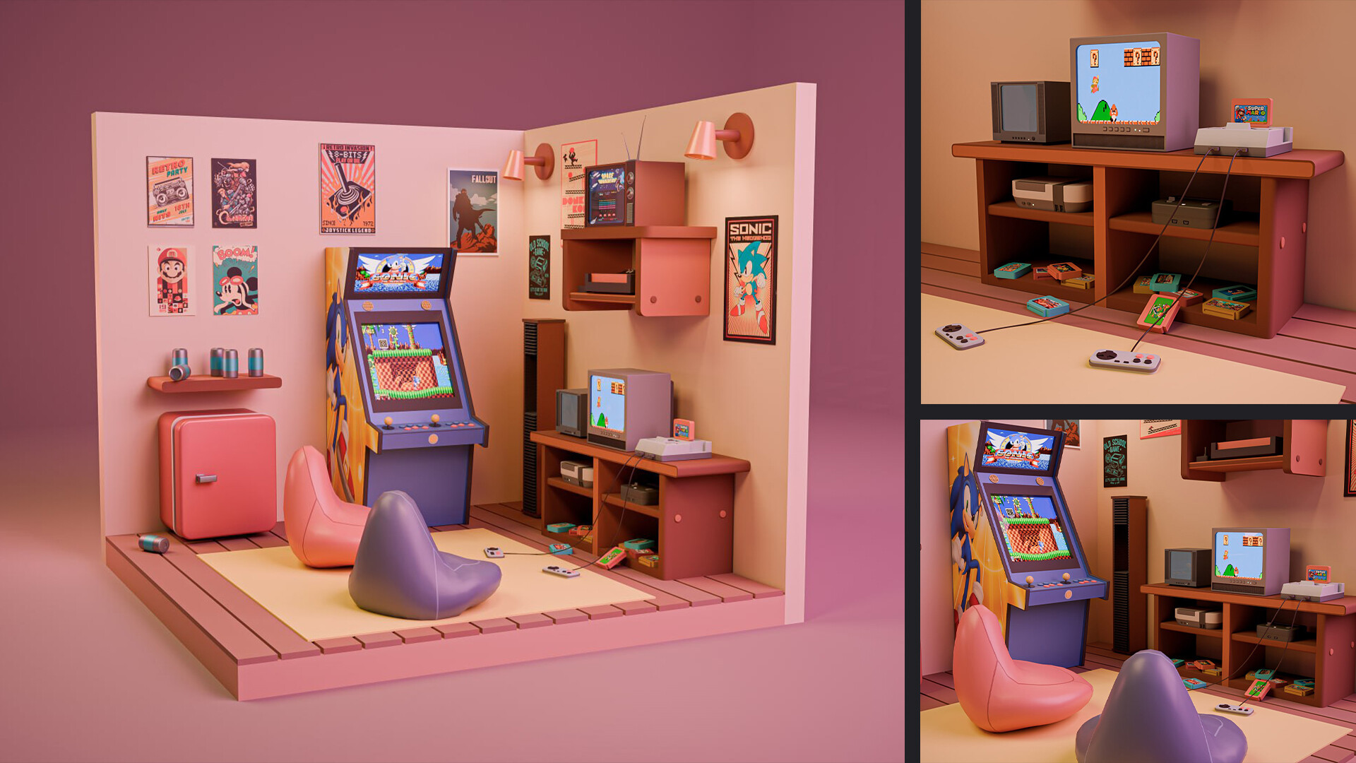 ArtStation - Retro gaming room