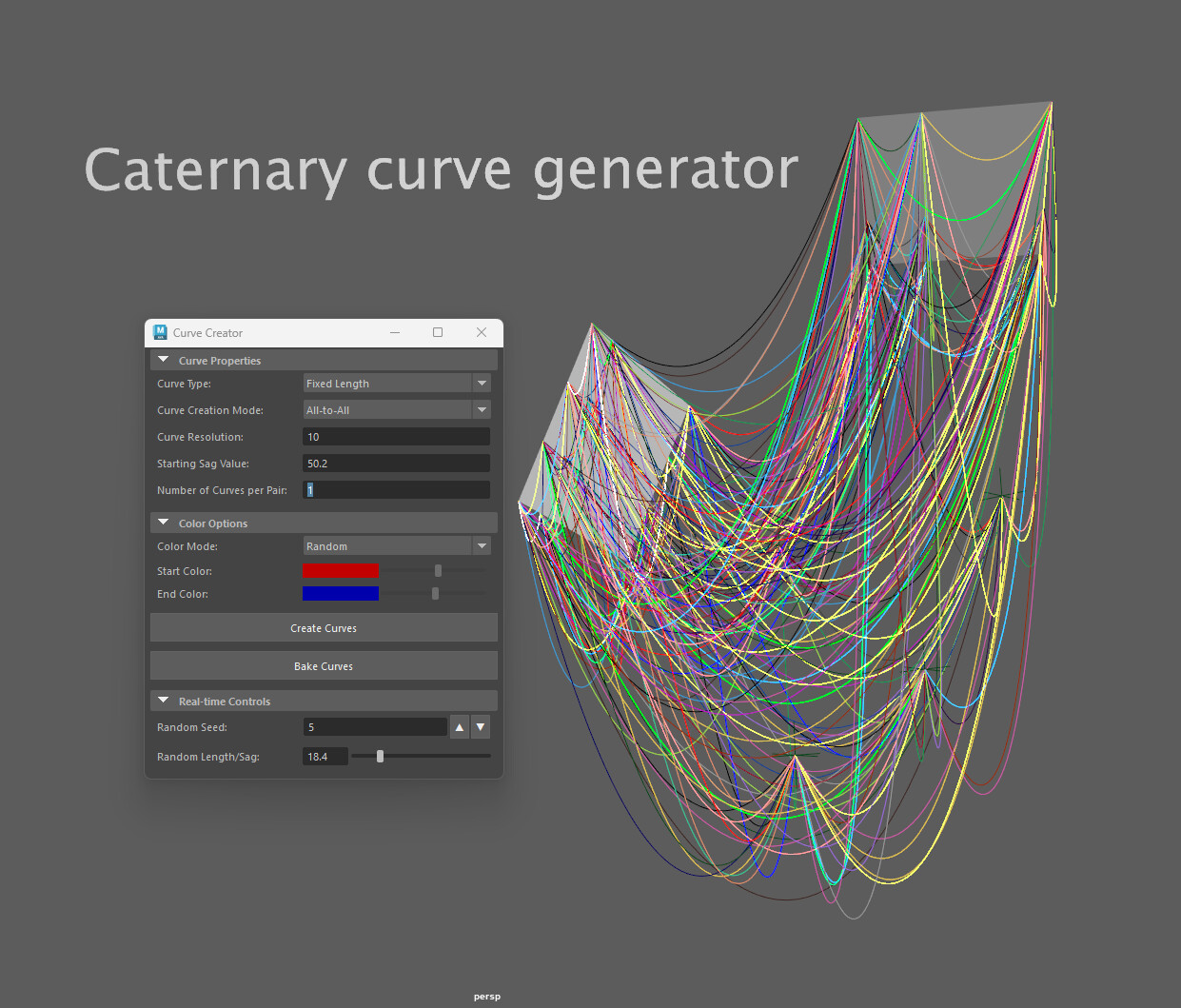ArtStation - Catenary Curve Generator – Maya Python Tool