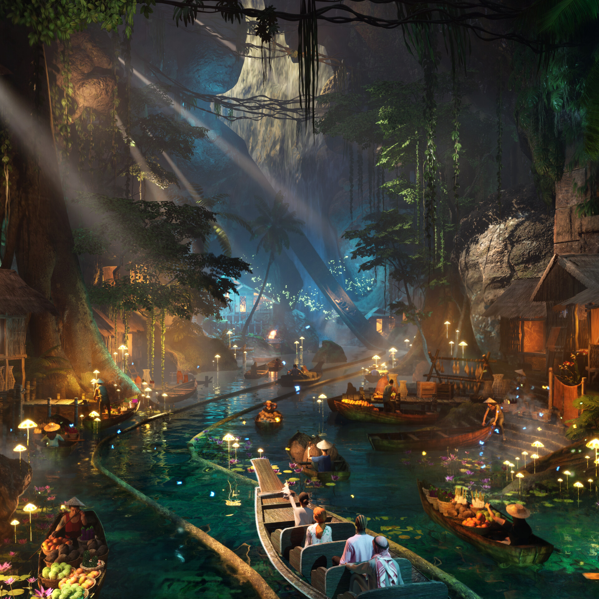 ArtStation - Ancient Cambodia Inspired Flume Ride Concept