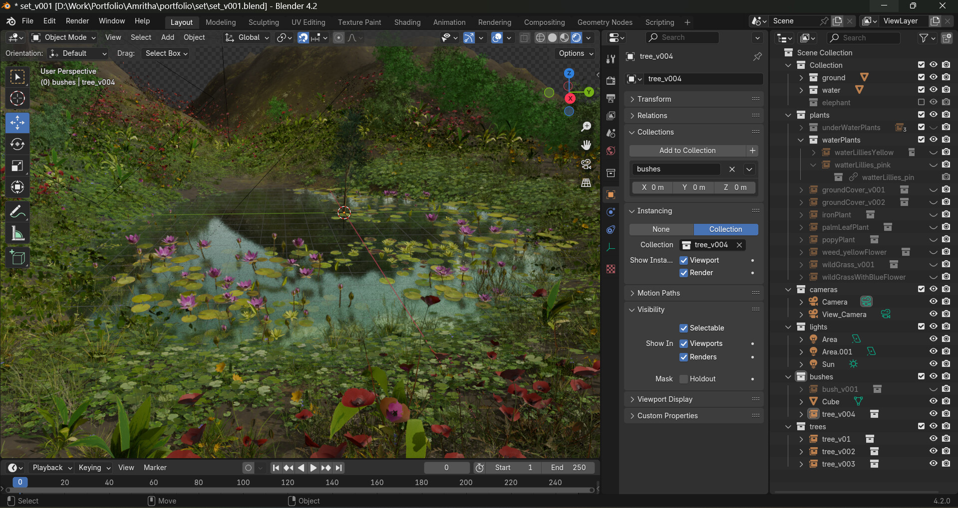 ArtStation - 🌿 Jungle Pond – Environment WIP (Collaborative Project)