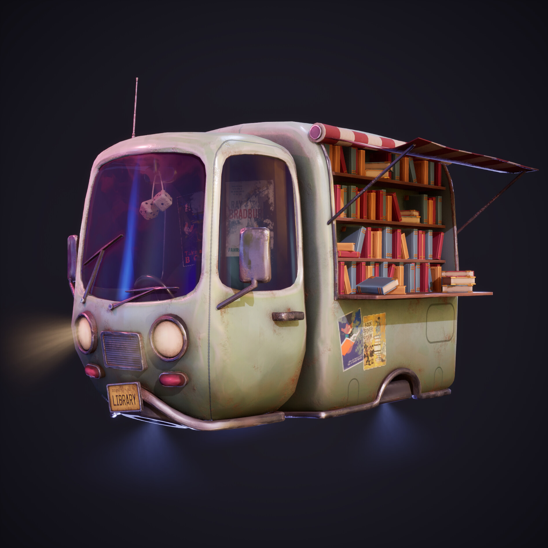 ArtStation - Stylised Hovering Mobile Library