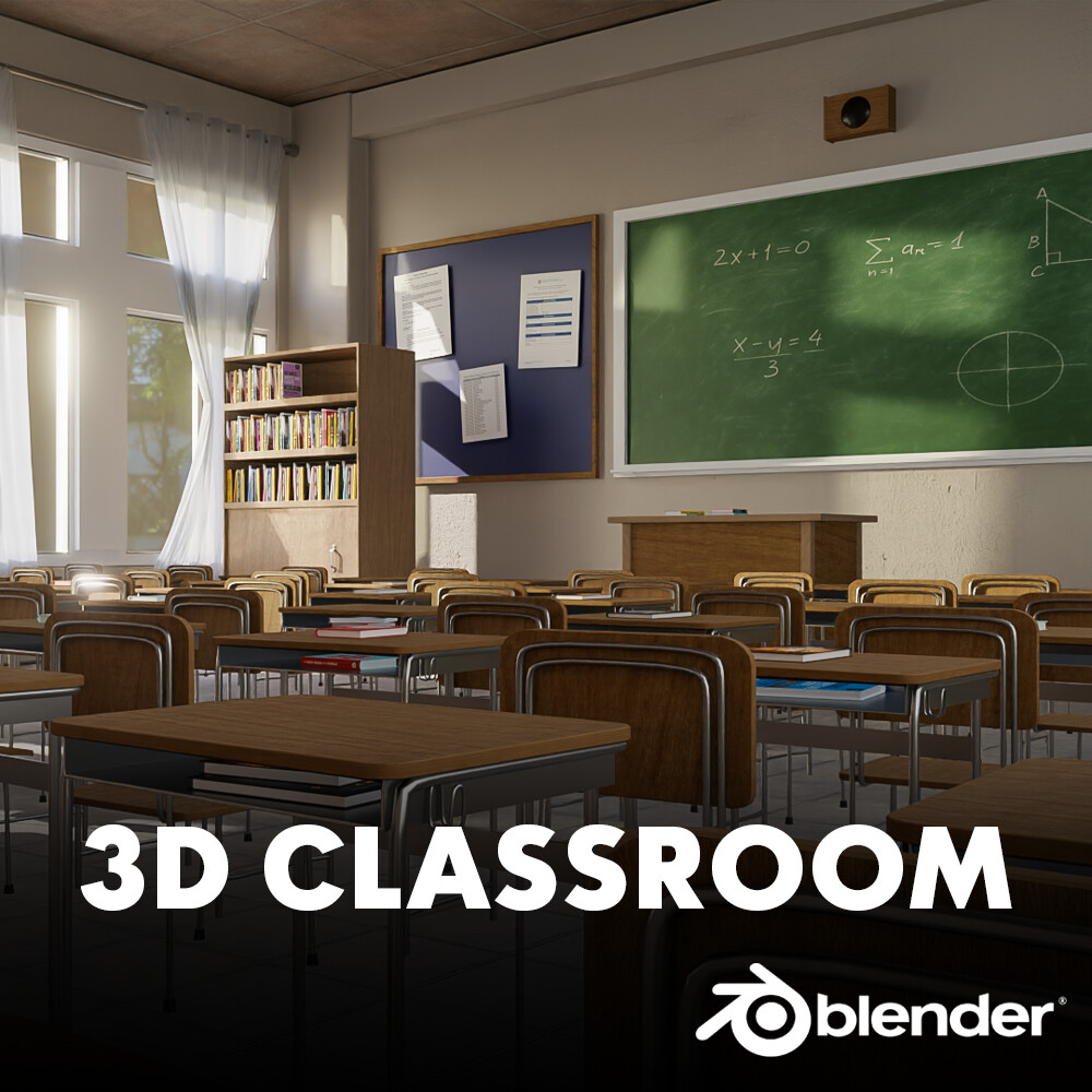 ArtStation - “Realistic Classroom Scene | Modeled, Textured & Rendered ...
