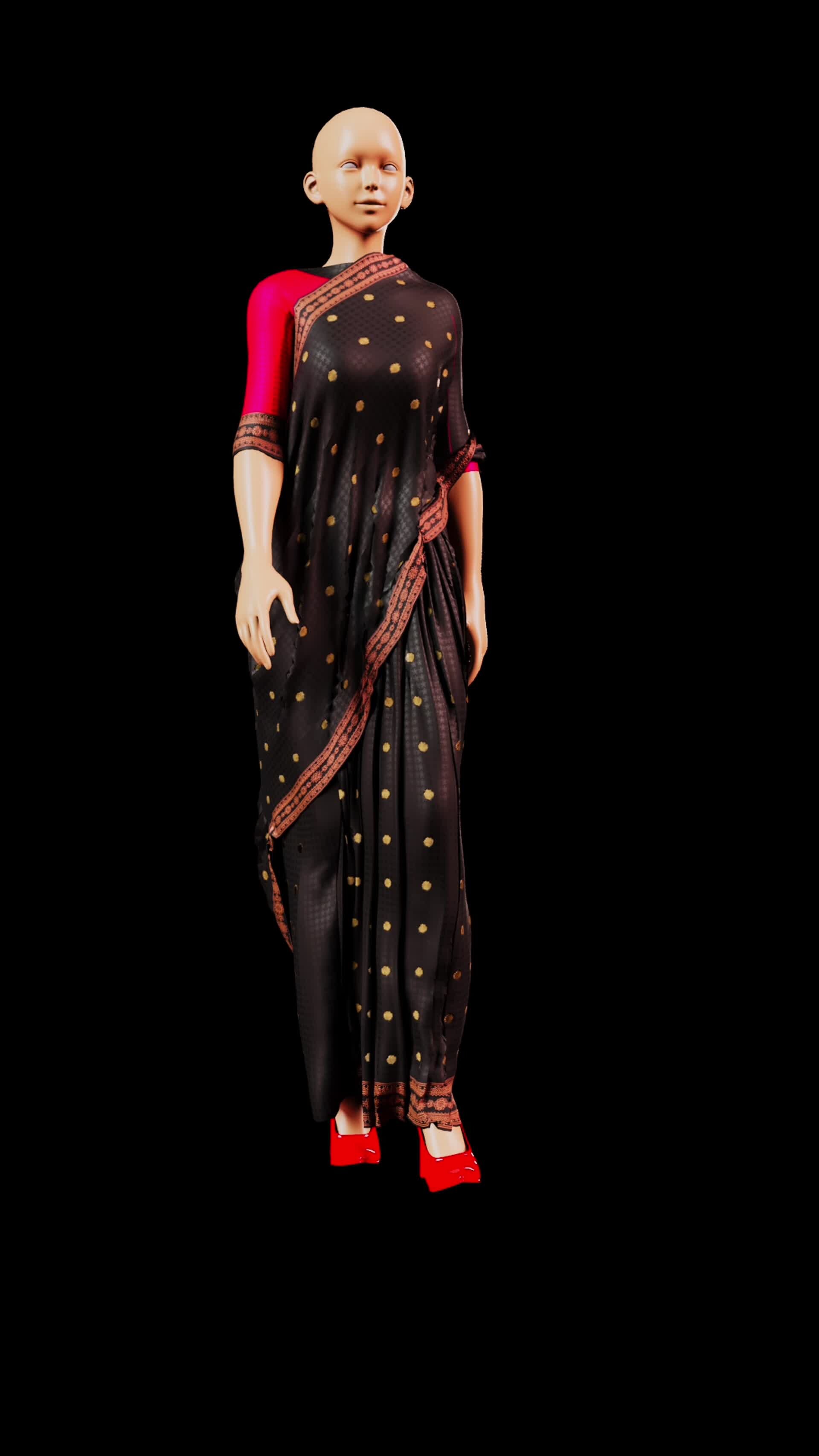 ArtStation - Cloth Simulation(Saree)