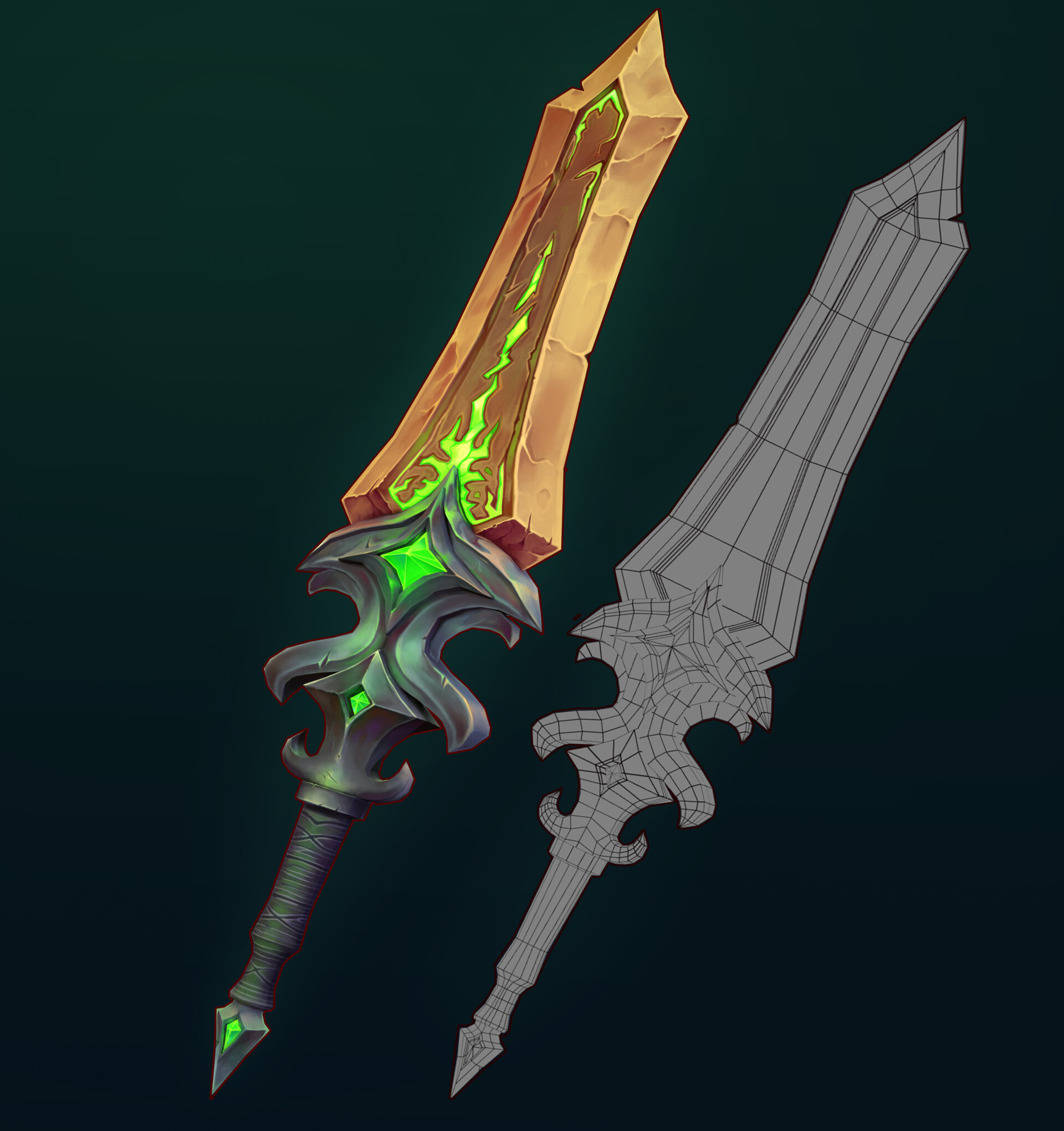 ArtStation - Hand painted sword