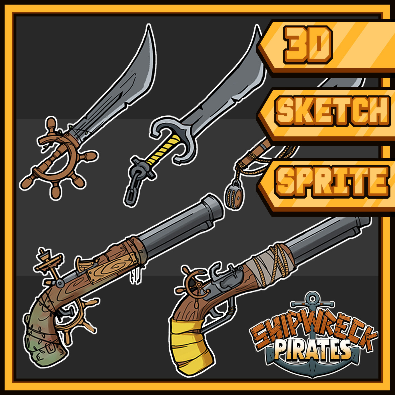 ArtStation - Pirate's Shipwreck Weapons - Prop Design