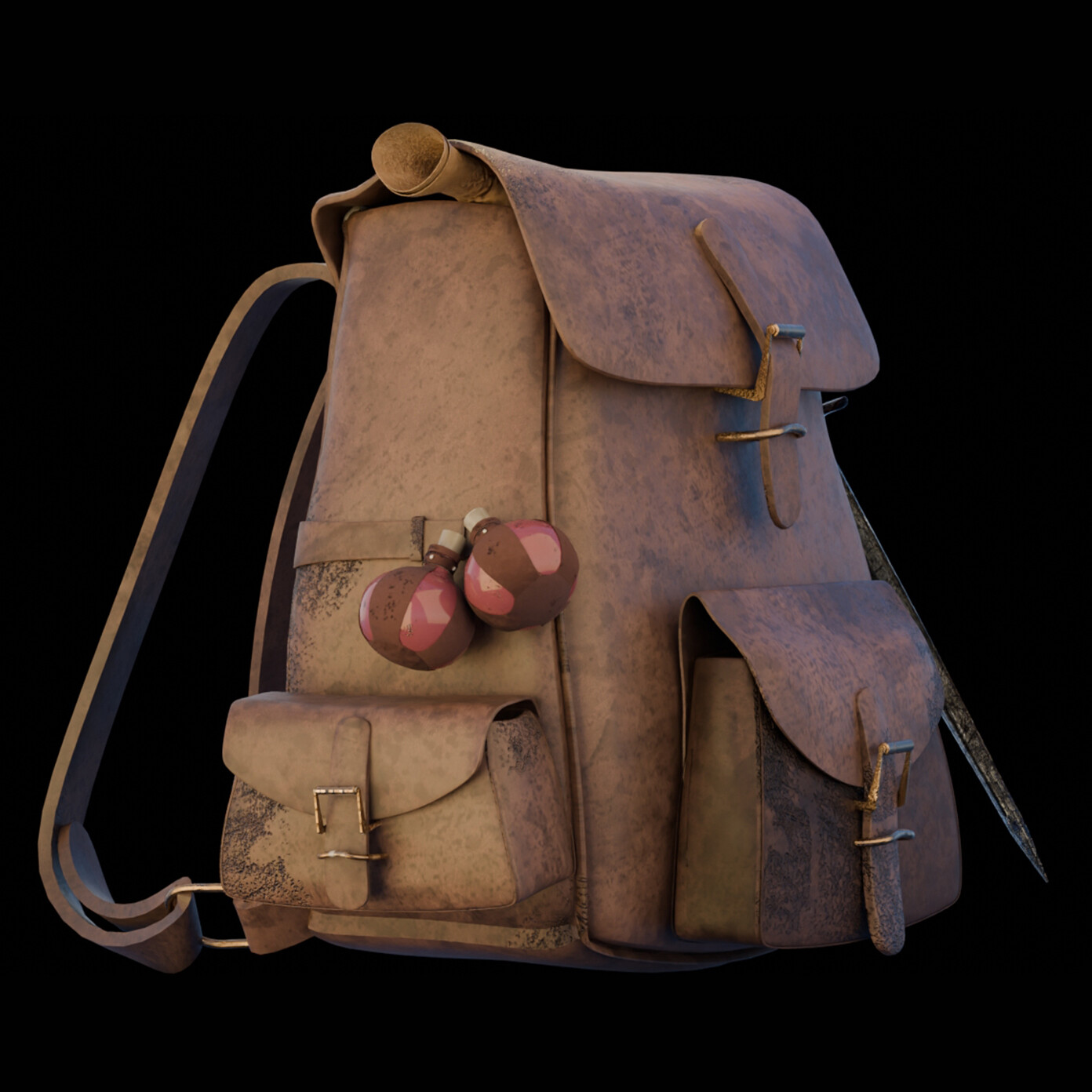 ArtStation - Modelado en Blender - Adventure backpack
