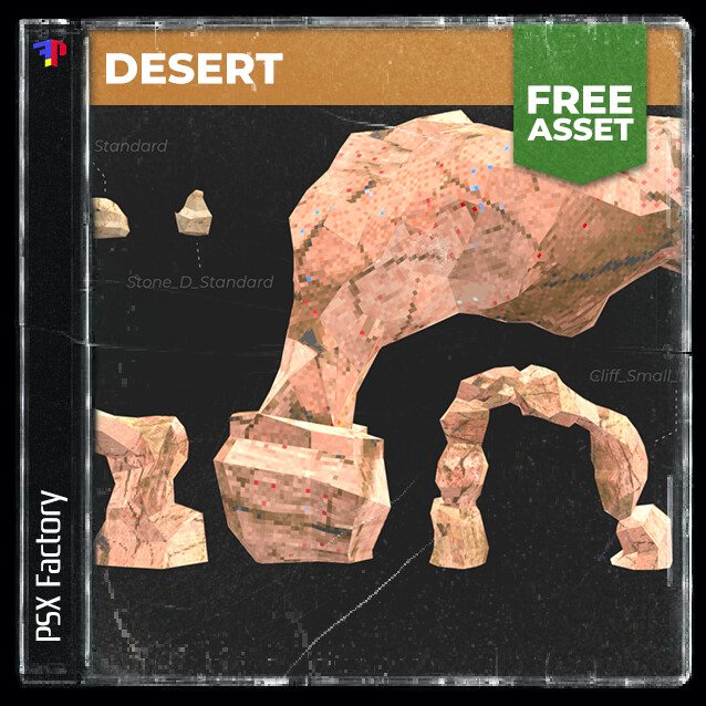 ArtStation - PF FREE Desert Pack - PSX Retro style set Free low-poly 3D ...