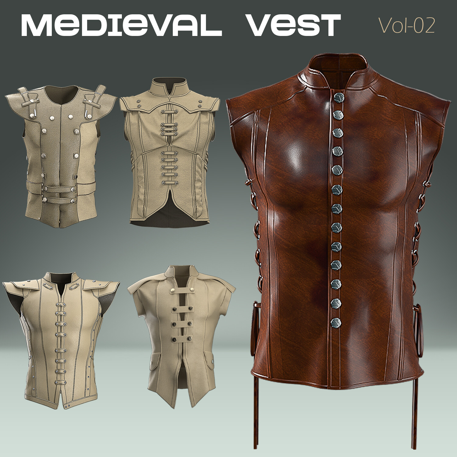 ArtStation - 5 Medieval Vests Collection – Vol.02
