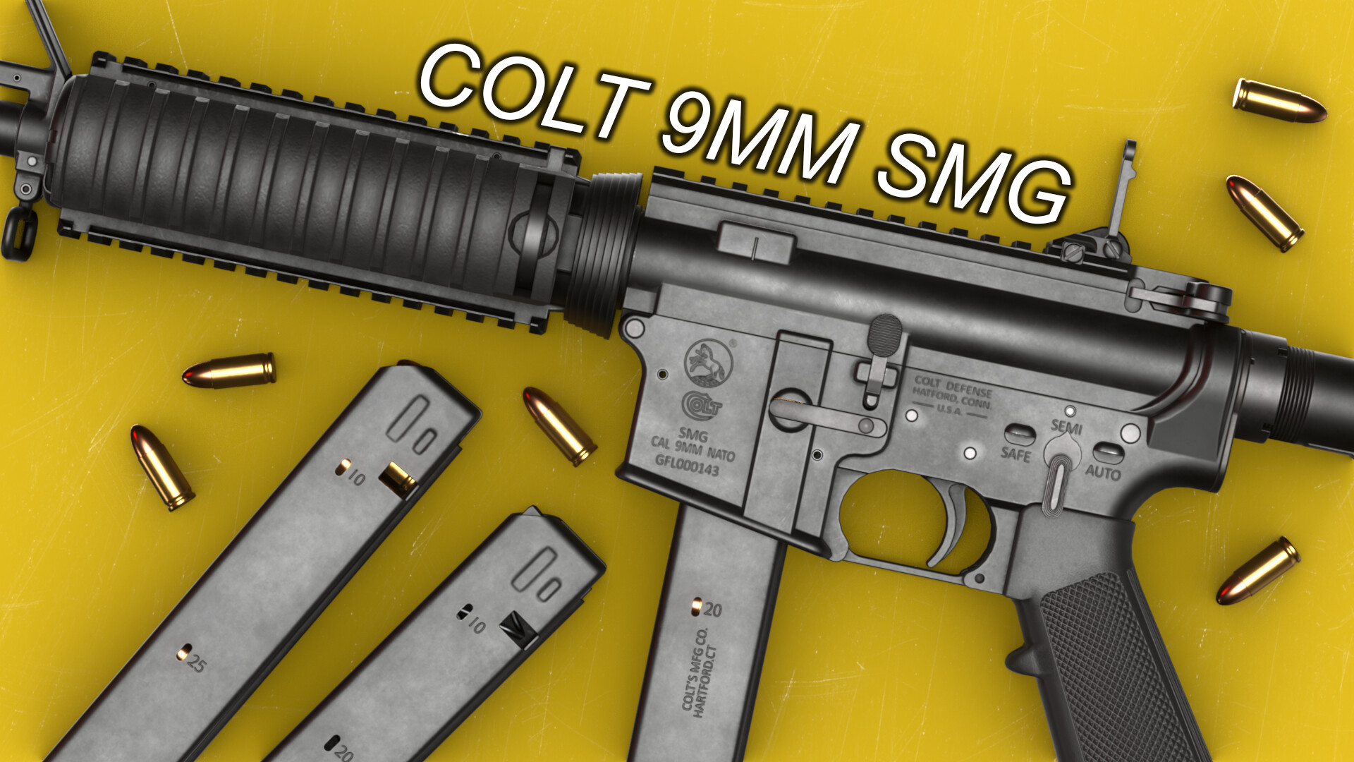 ArtStation - Colt 9mm SMG variants- R0991 / R0992 / AR6951 Carbine
