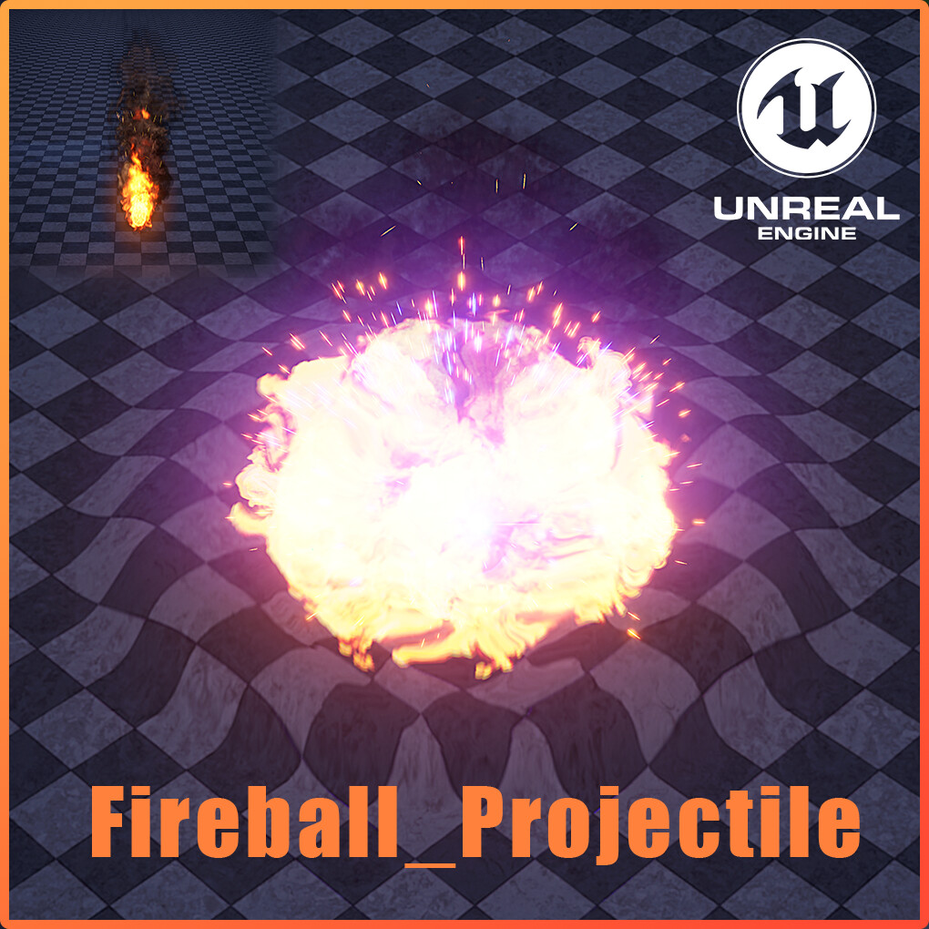 ArtStation - Fireball projectile and Impact